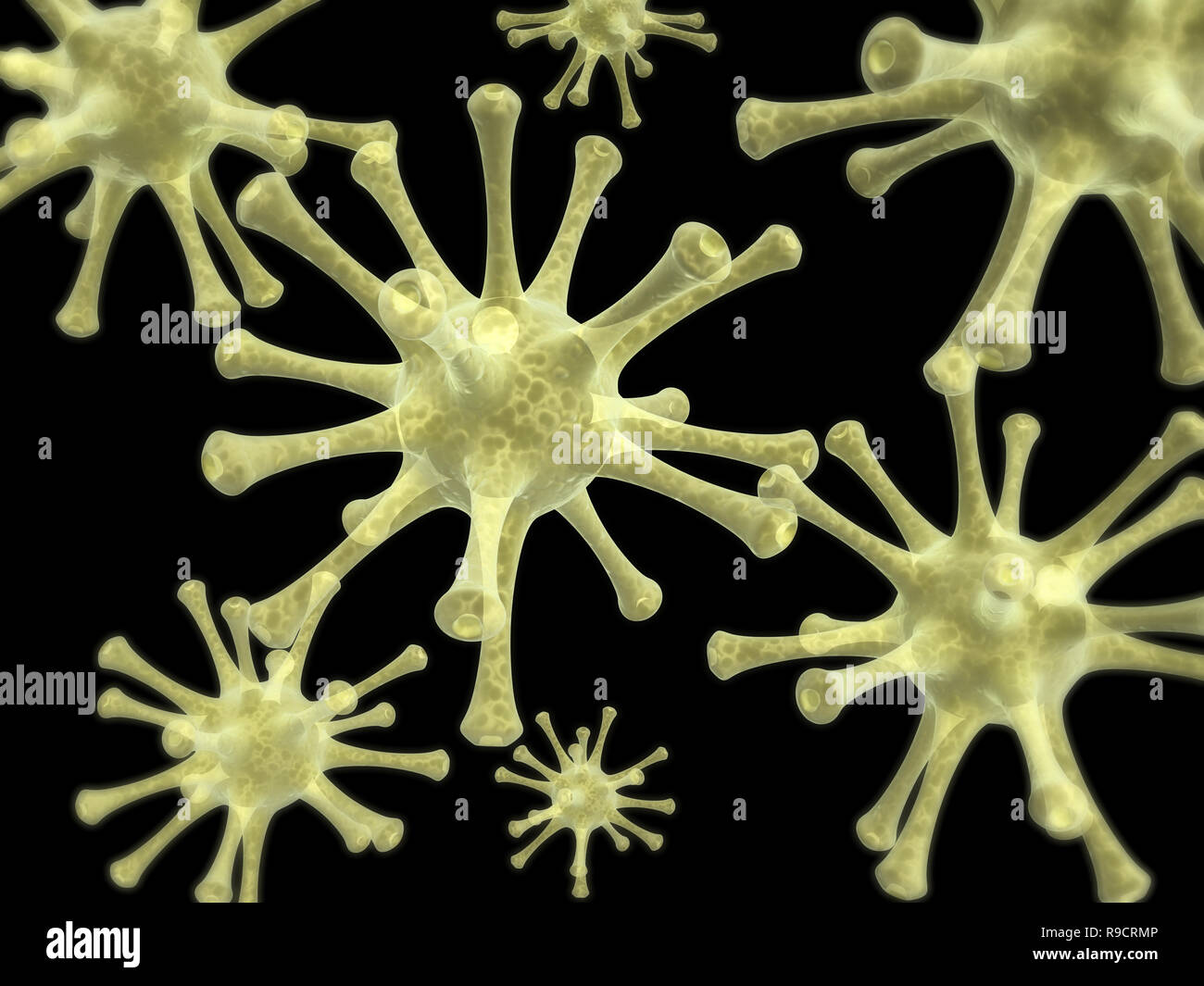 Colony of pathogen viruses - 3d render Stock Photo - Alamy