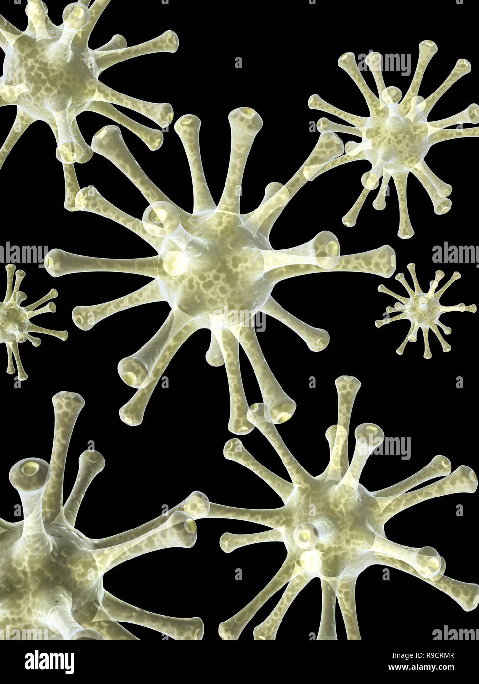 Colony of pathogen viruses - 3d render Stock Photo - Alamy