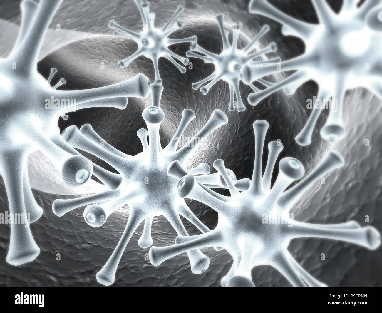 Colony of pathogen viruses - 3d render Stock Photo - Alamy