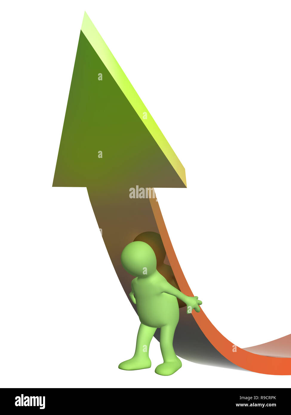 3d puppet, supporting an arrow. Isolated on white background Stock ...