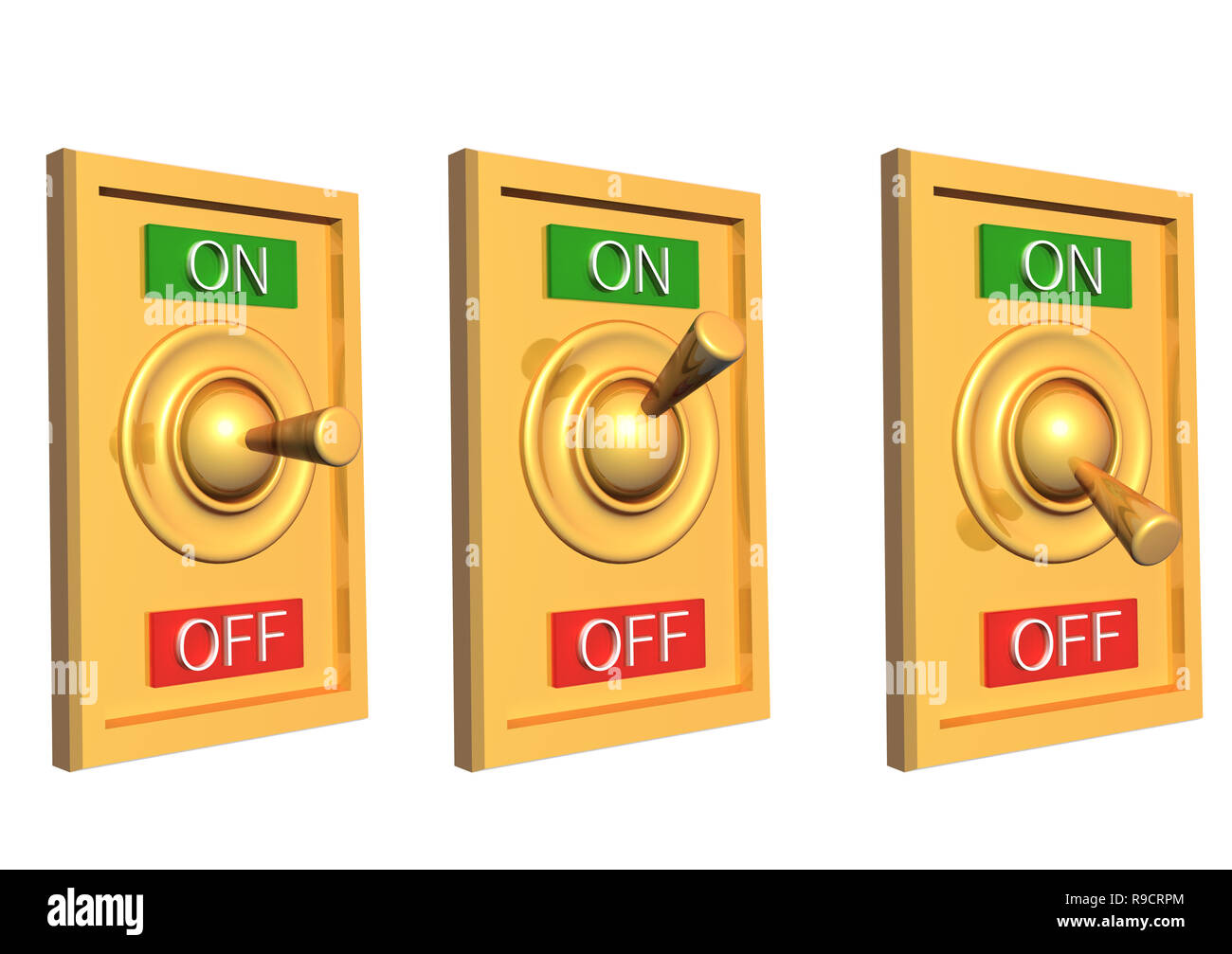 3d switch. Objects isolated on white background Stock Photo - Alamy