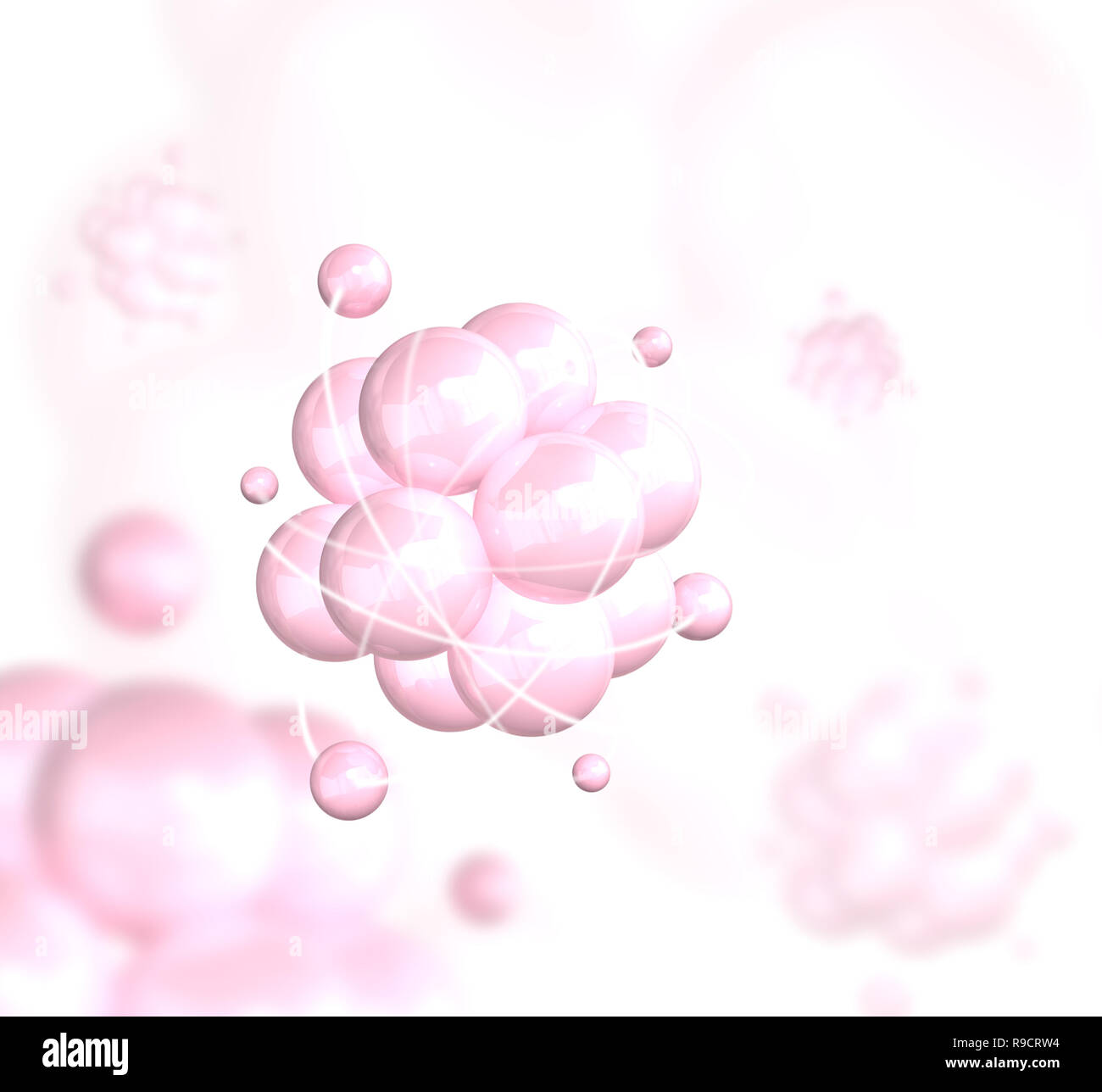 Molecular structure. Model of molecule of pink color Stock Photo - Alamy