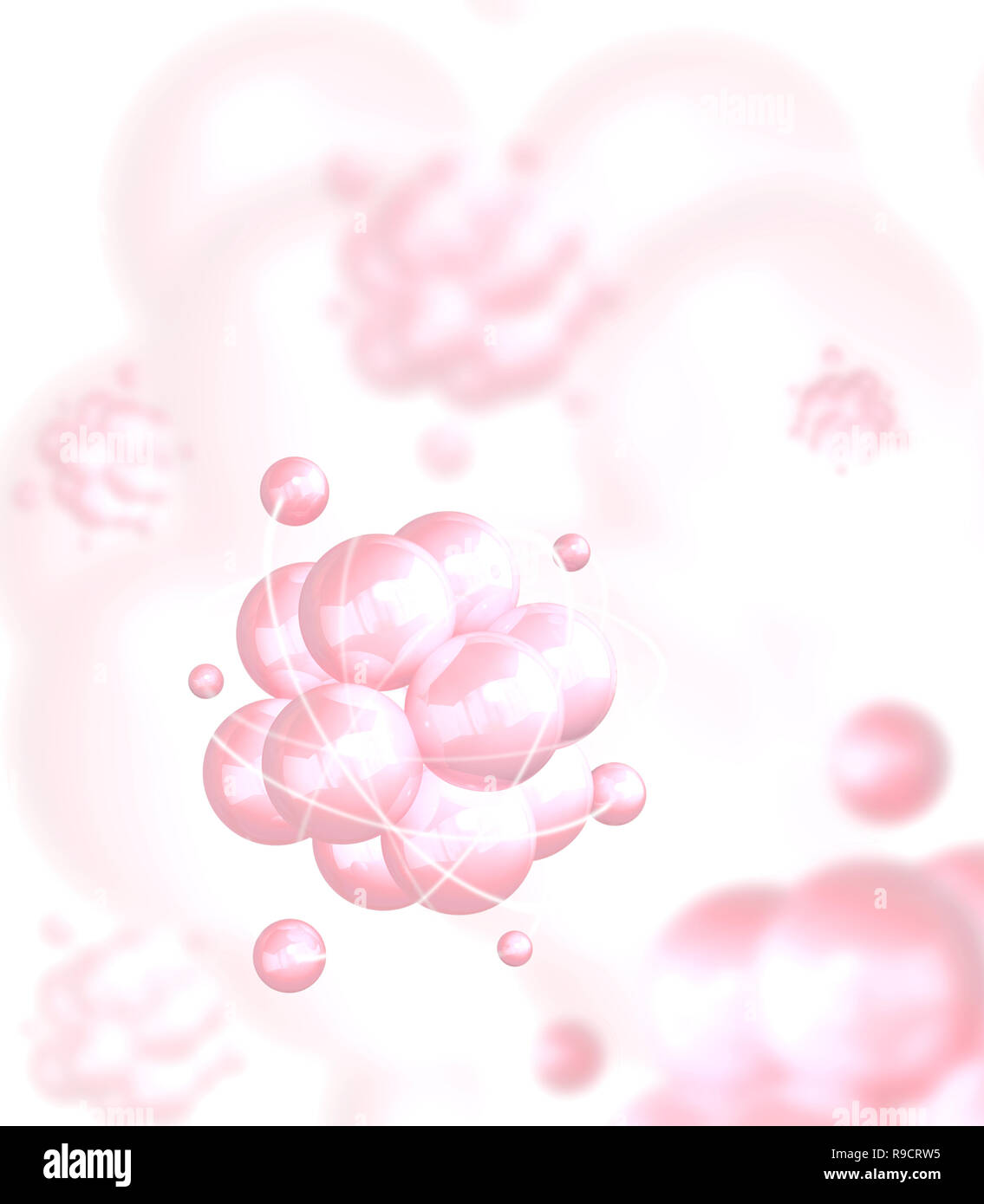 Molecular structure. Model of molecule of pink color Stock Photo - Alamy