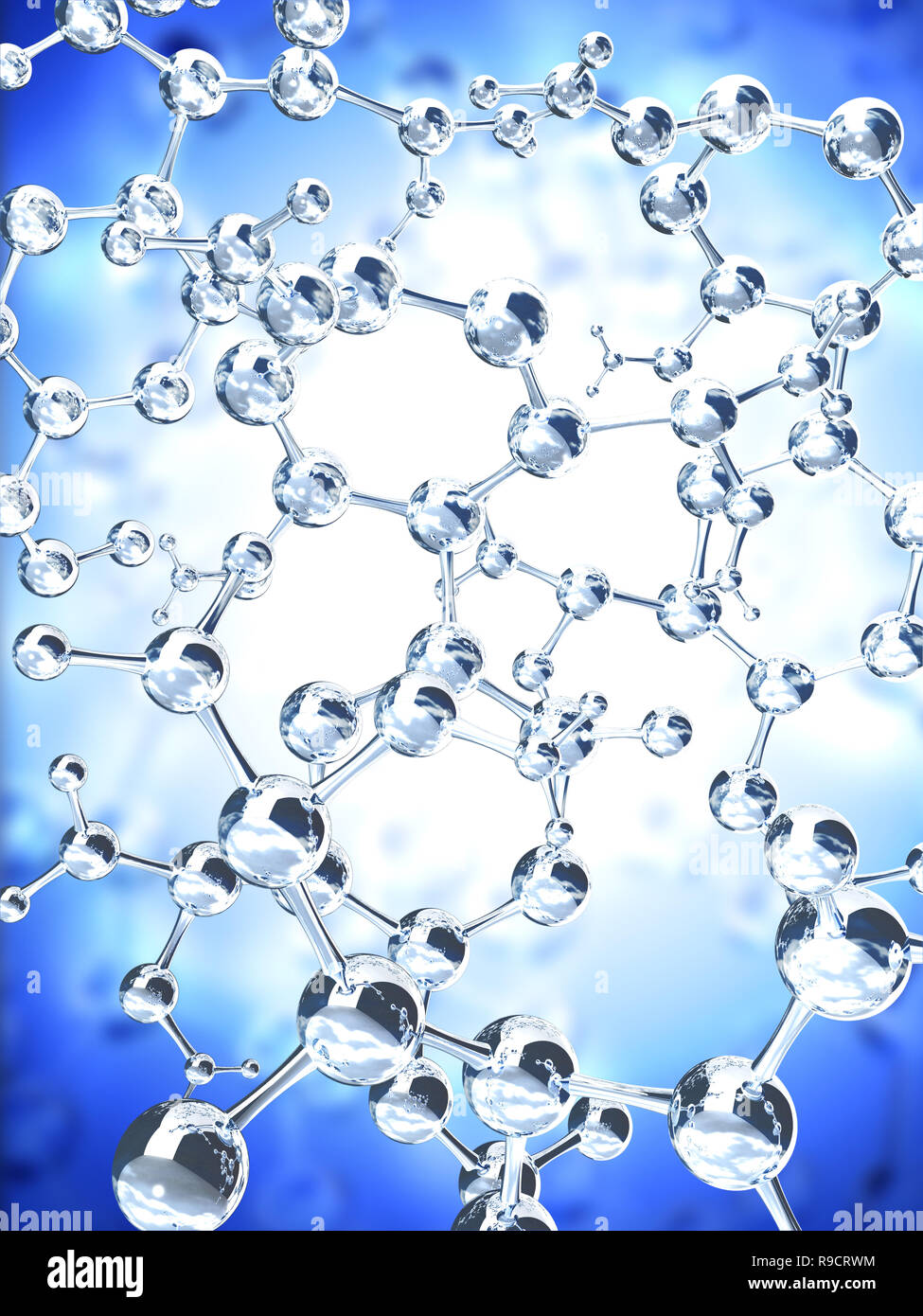 Abstract molecular structure of blue color Stock Photo - Alamy