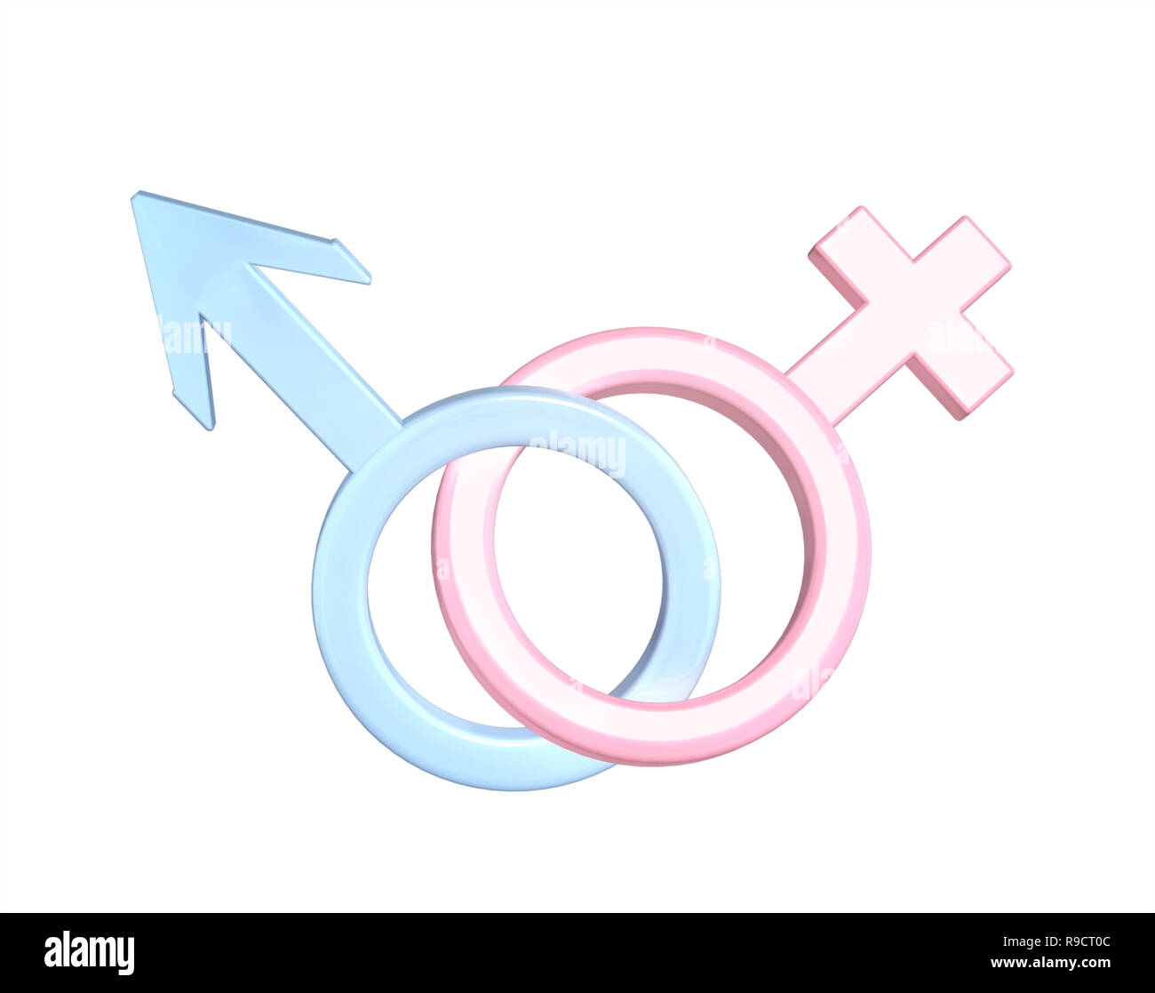 Two 3d symbols - male and female. Objects isolated on white background ...