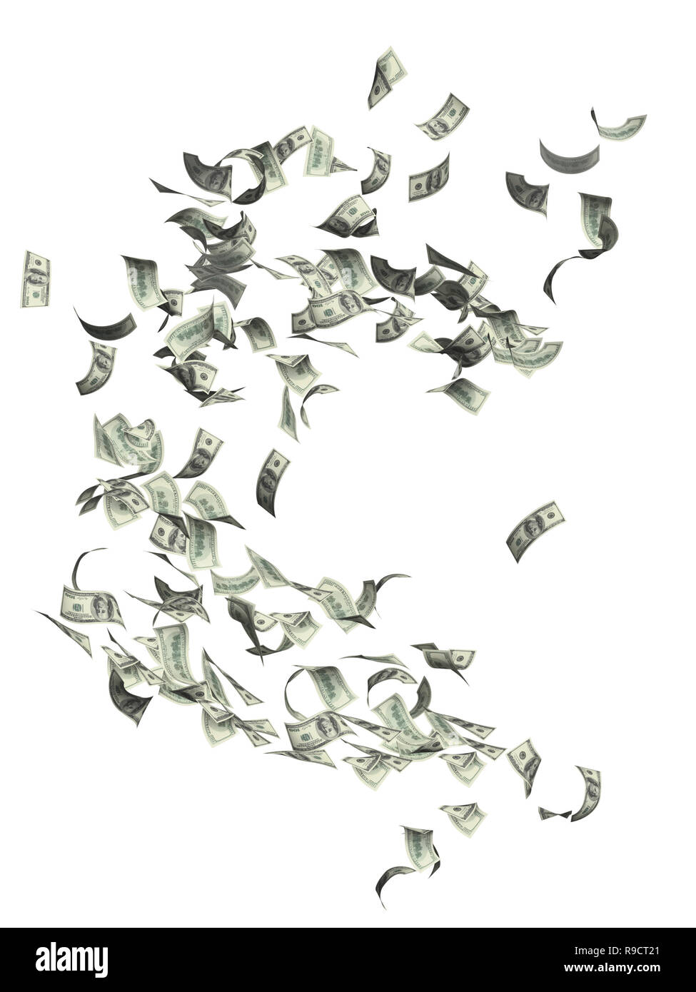 Flying dollar banknotes . Isolated on white background Stock Photo - Alamy