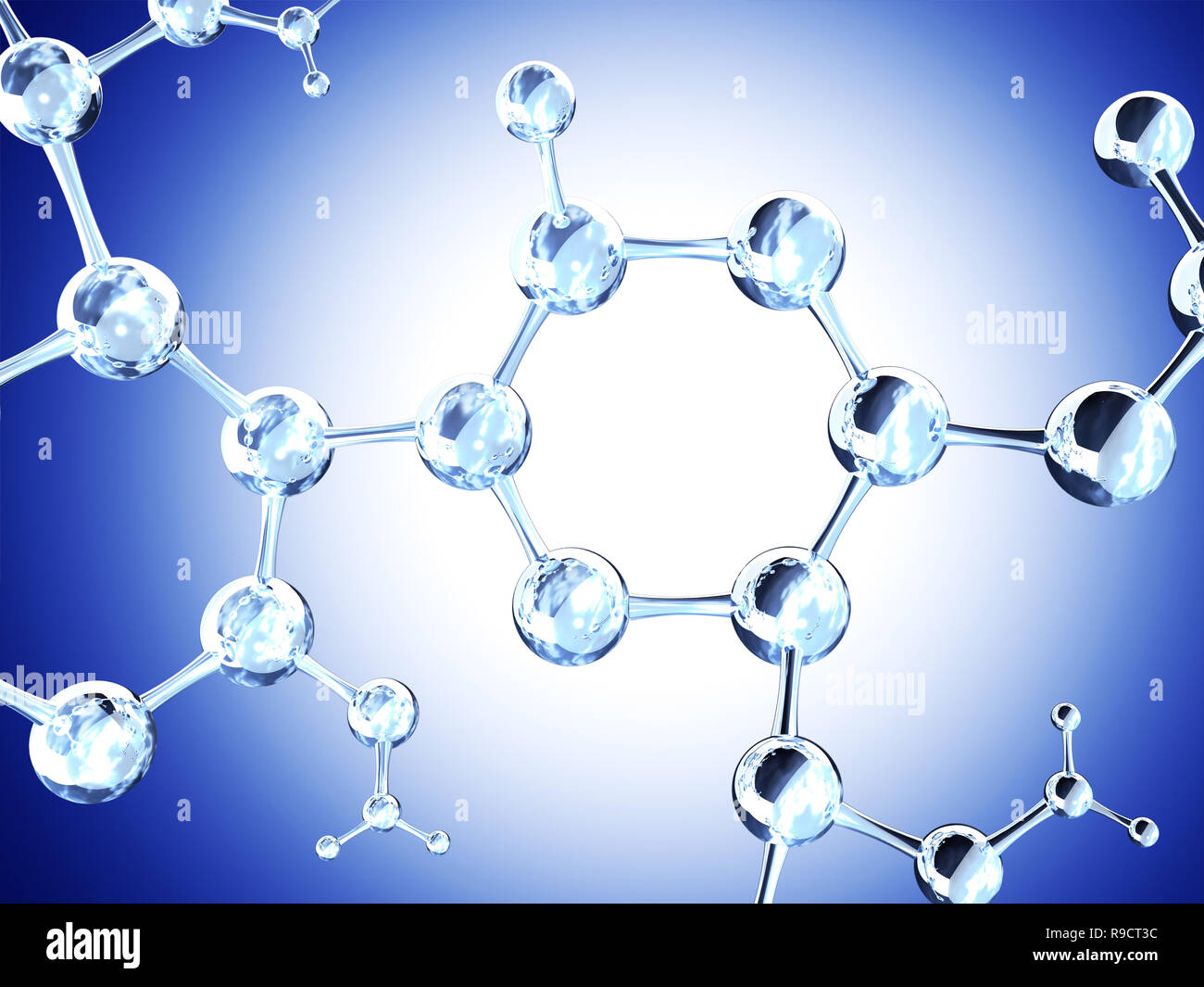 Abstract molecular structure of blue color Stock Photo - Alamy
