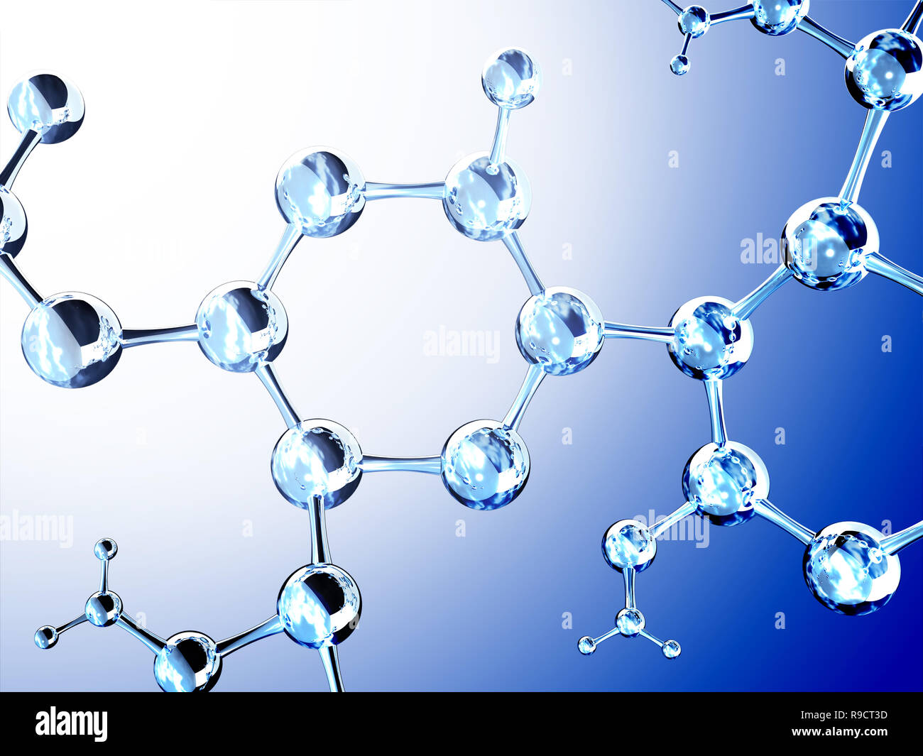 Abstract molecular structure of blue color Stock Photo - Alamy