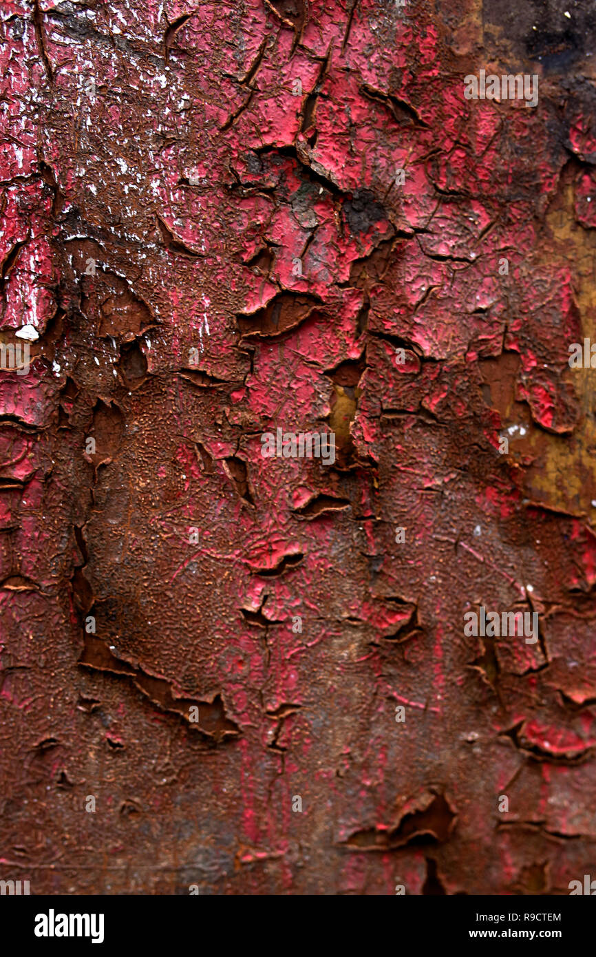texture of old peeling red paint on the Board. background Stock Photo ...