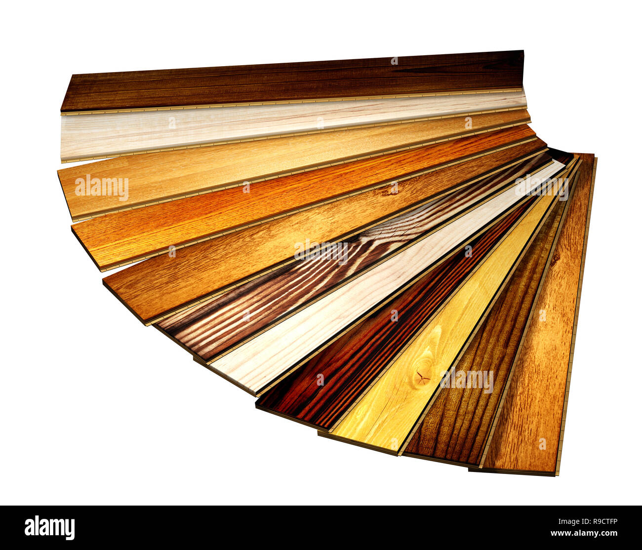 New oak parquet of different colors. Isolated on white background Stock ...