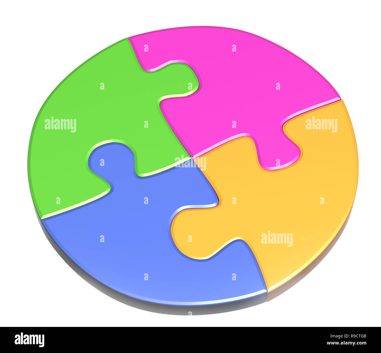 Four parts of a puzzle. Object isolated over white background Stock ...