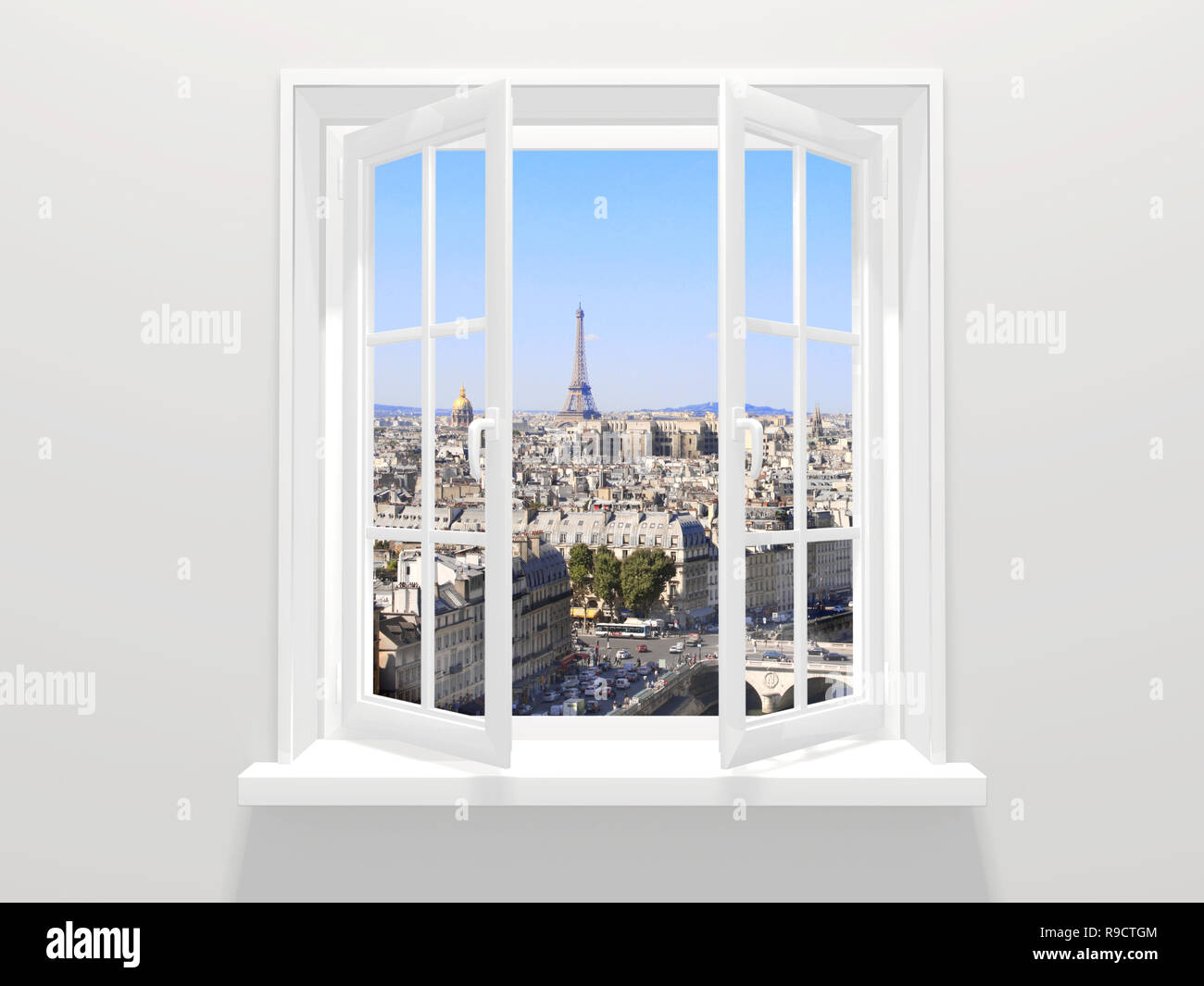 Eiffel tower through window hi-res stock photography and images - Alamy