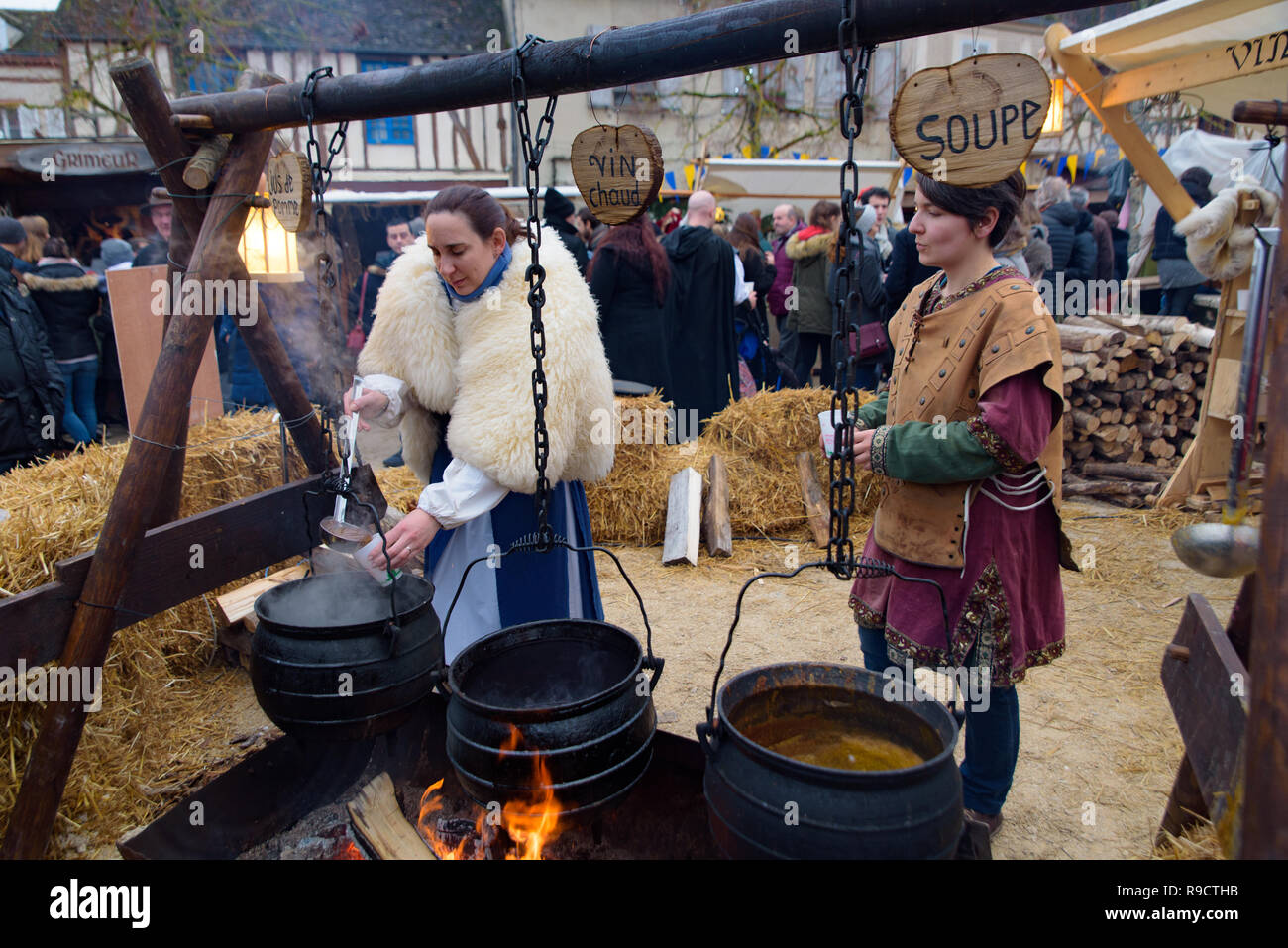 Medieval Christmas Market in Provins, Paris, France Stock Photo - Alamy