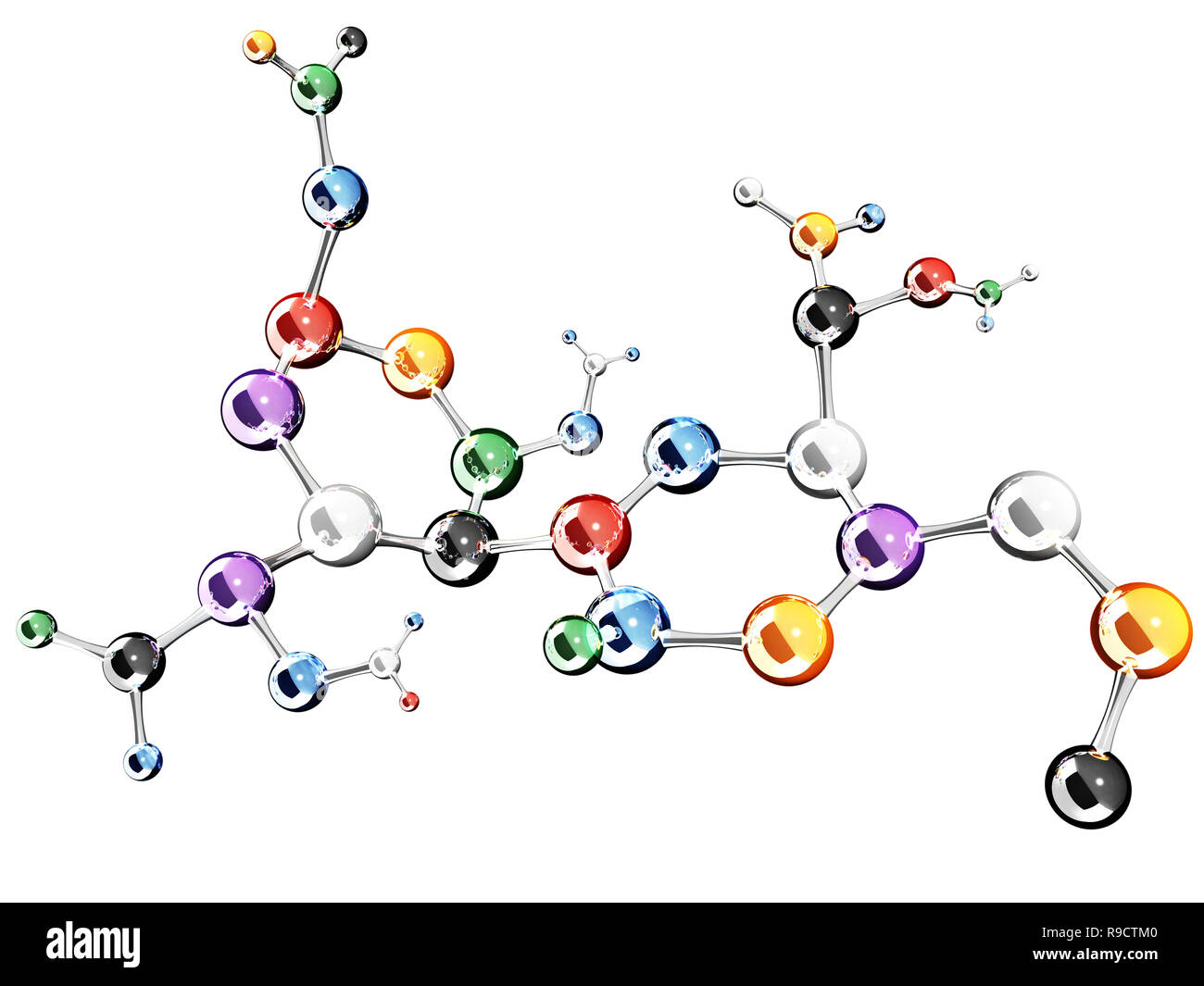 Abstract molecular structure. Isolated on white background Stock Photo ...