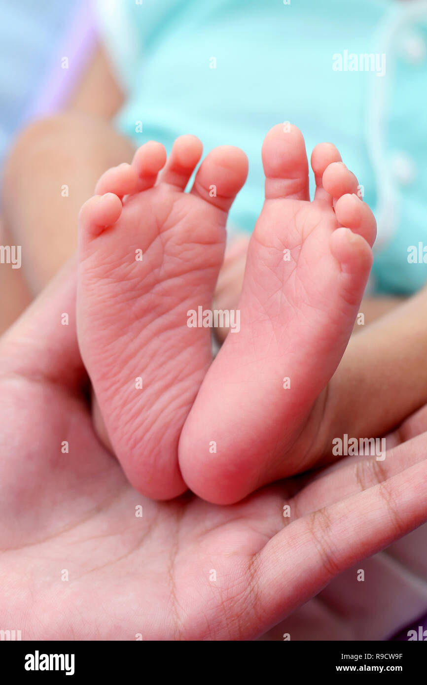 Close up of tiny feet of newborn baby Stock Photo - Alamy