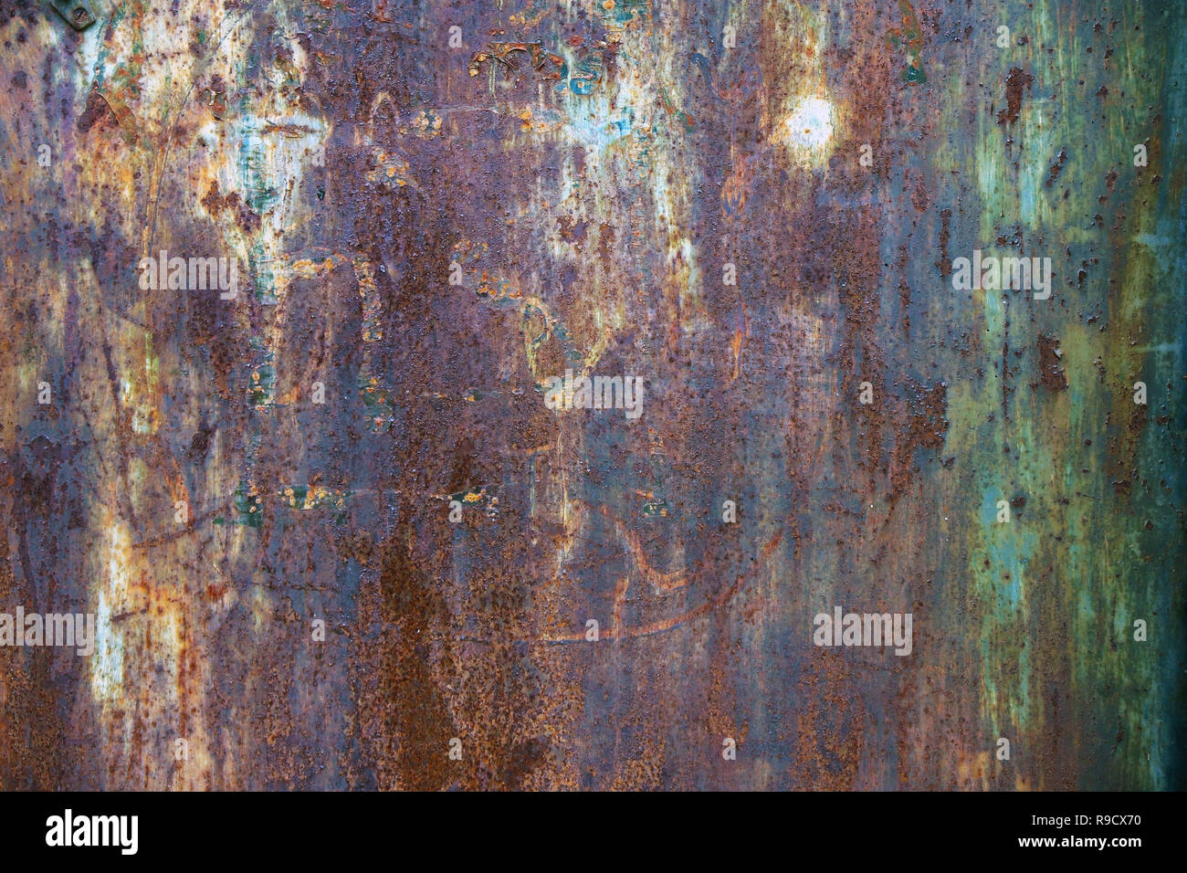 colorful rusty metal iron plate grunge wall background backdrop surface ...