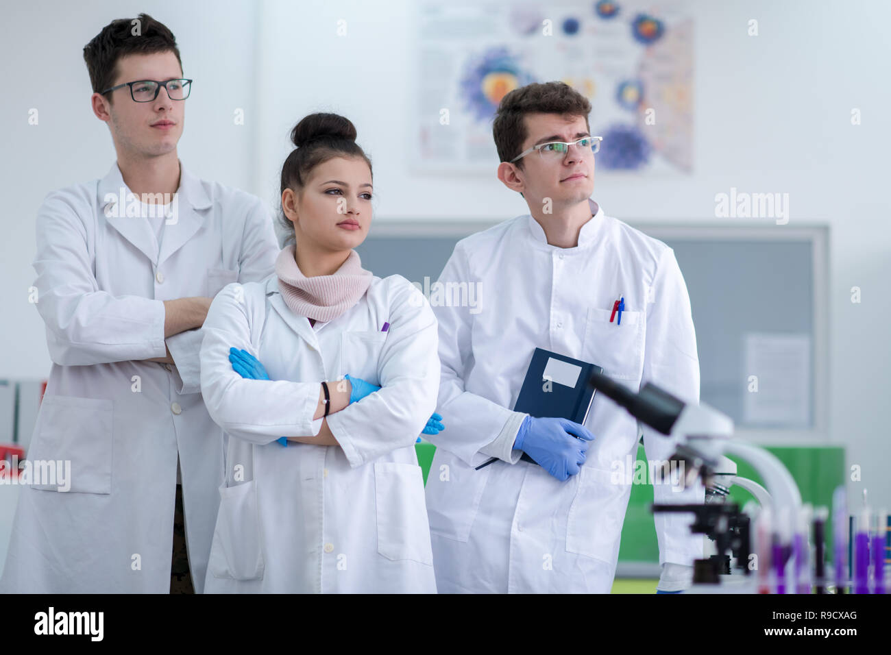 portrait of a group young medical students standing together in ...