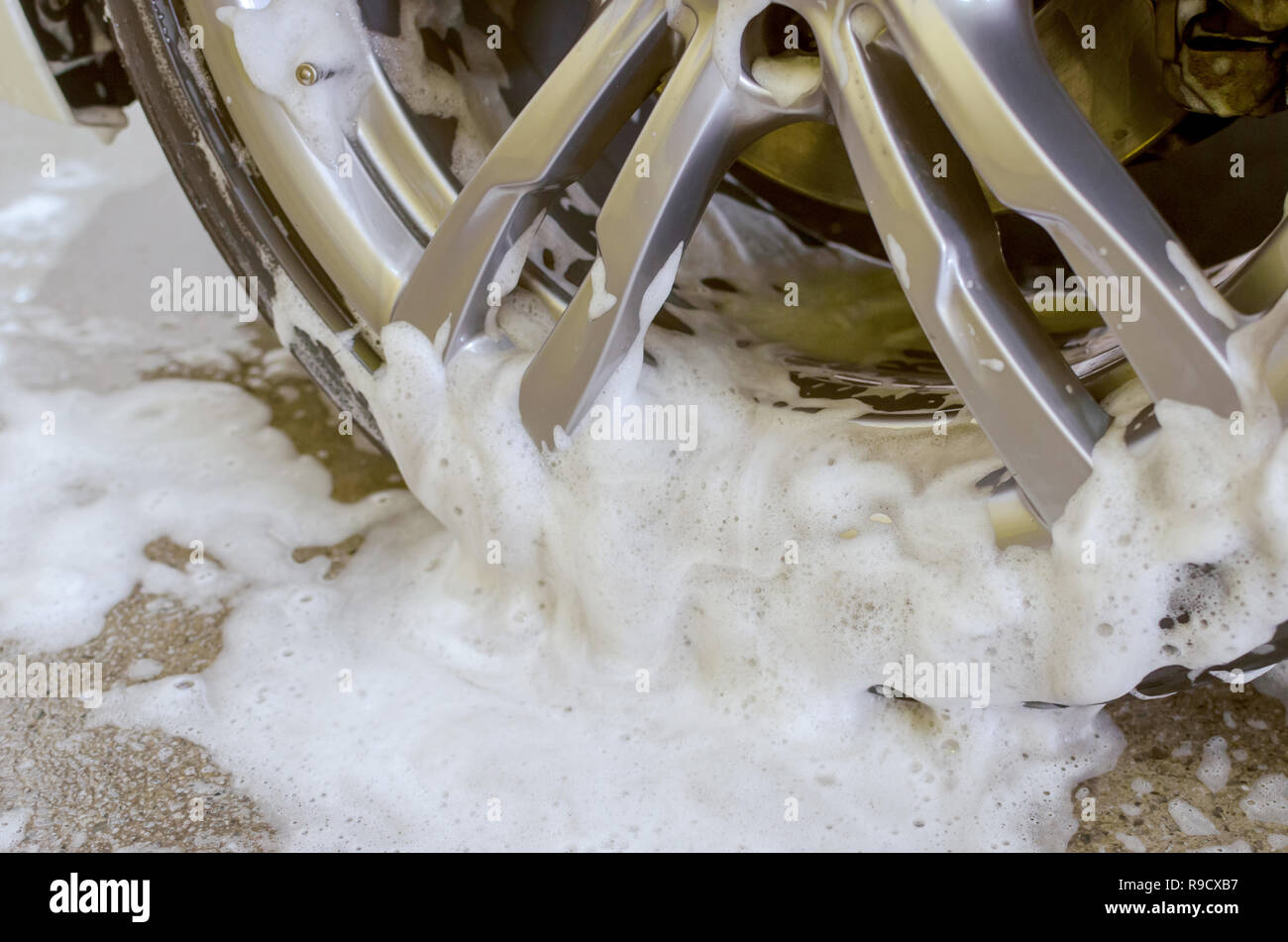 Foam Car Wash on Wheels Stock Photo - Alamy