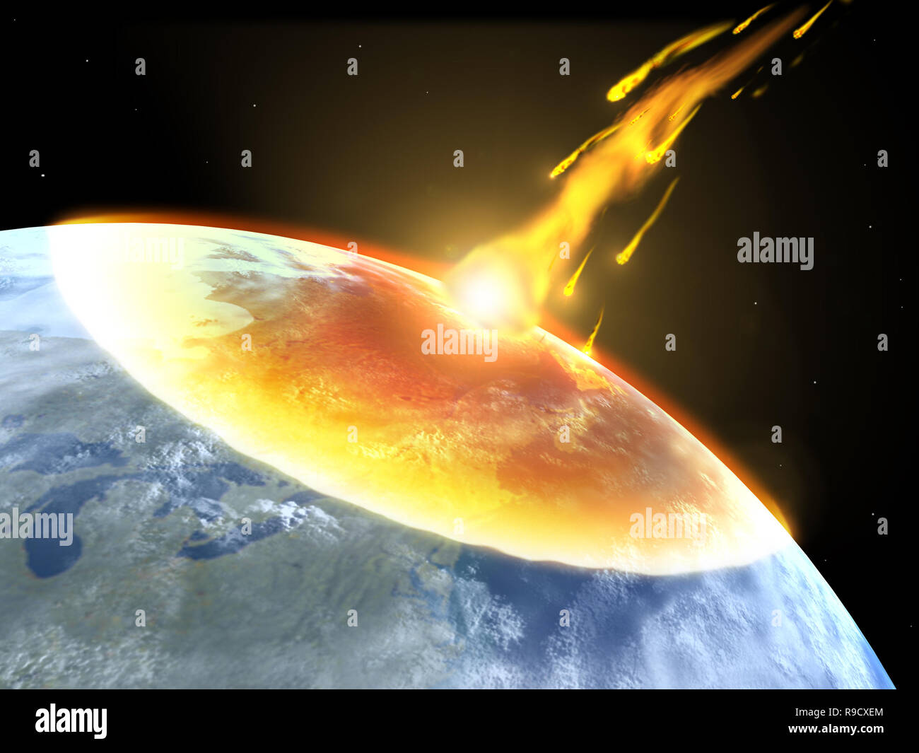 Asteroid colliding with earth hi-res stock photography and images - Alamy