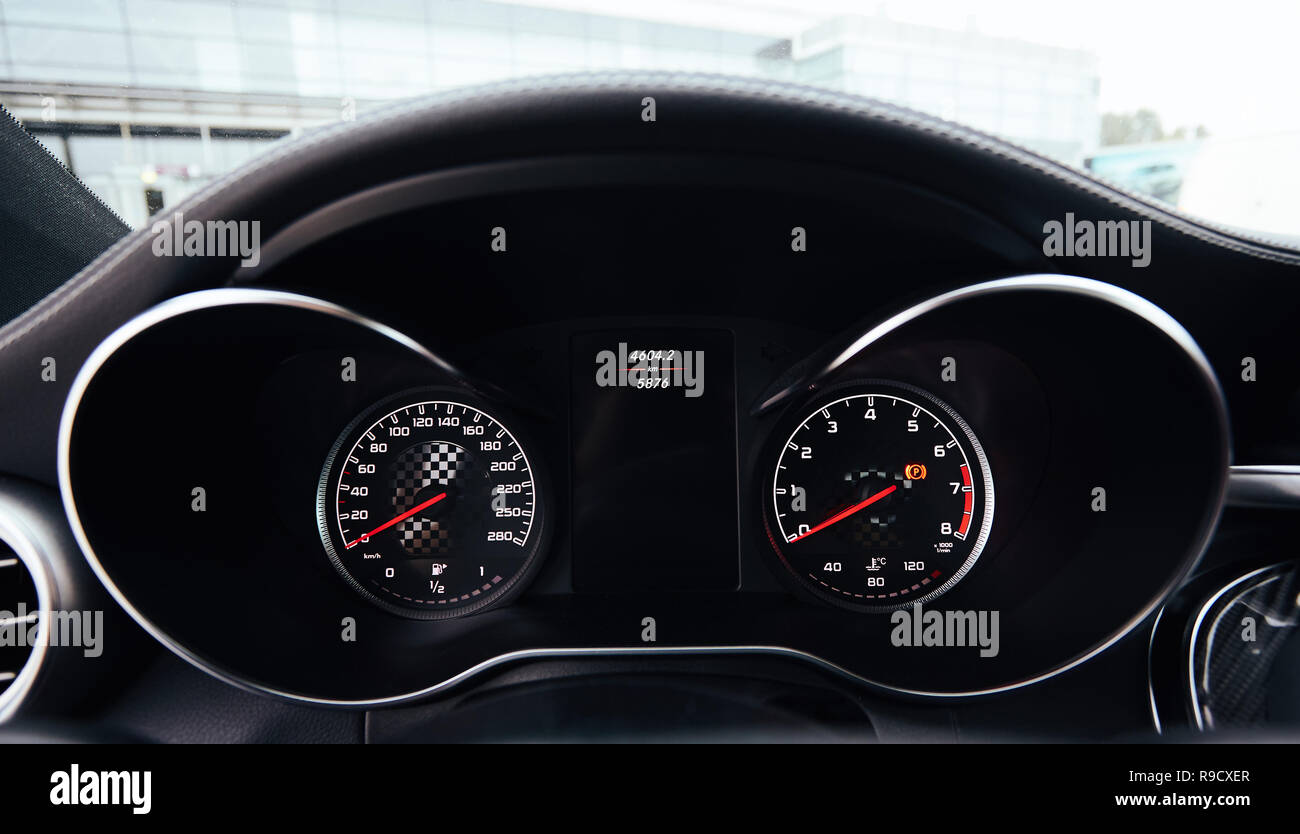 close up modern car dashboard Stock Photo - Alamy