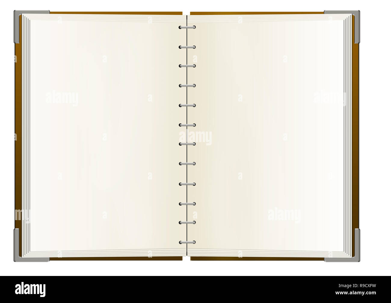 Notebook with empty pages. Object over white Stock Photo - Alamy