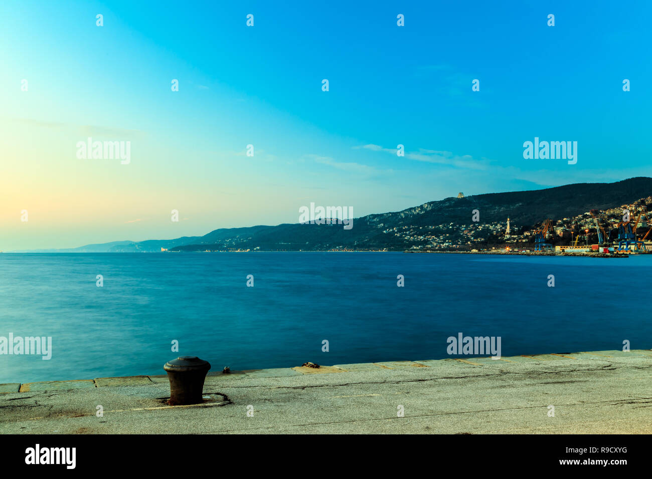 winter evening in the gulf of Trieste Stock Photo - Alamy