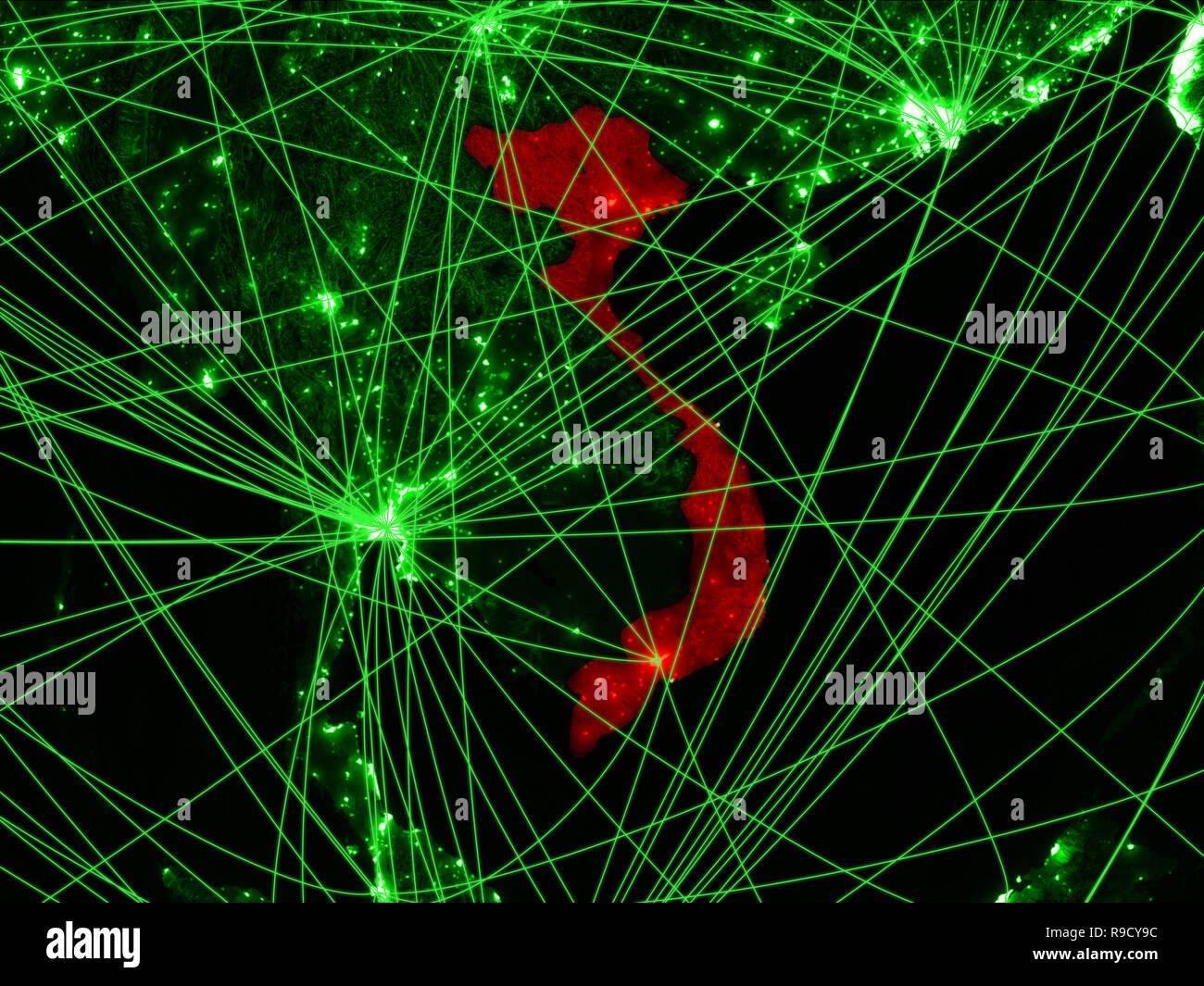 Vietnam map green hi-res stock photography and images - Alamy