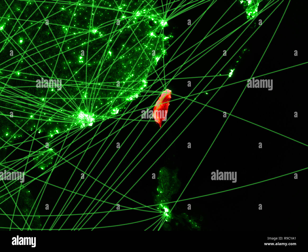 Taiwan digital networks map hi-res stock photography and images - Alamy