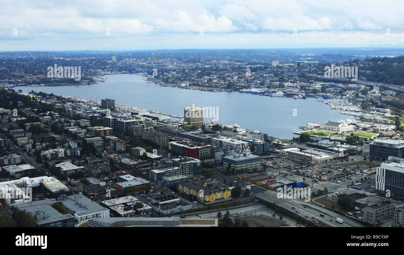 Aerial scene seattle washington hi-res stock photography and images - Alamy