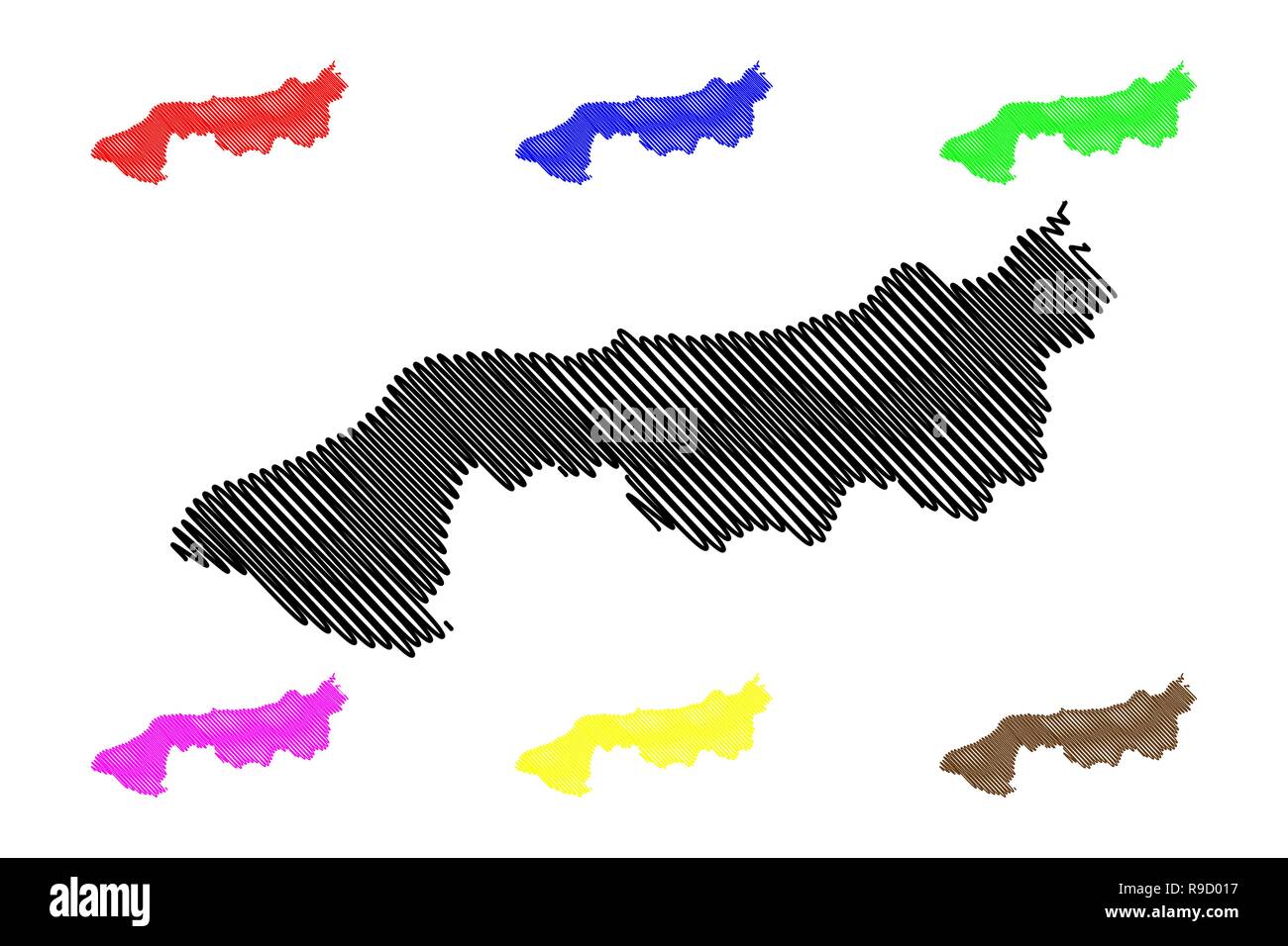 Yalova (Provinces of the Republic of Turkey) map vector illustration ...