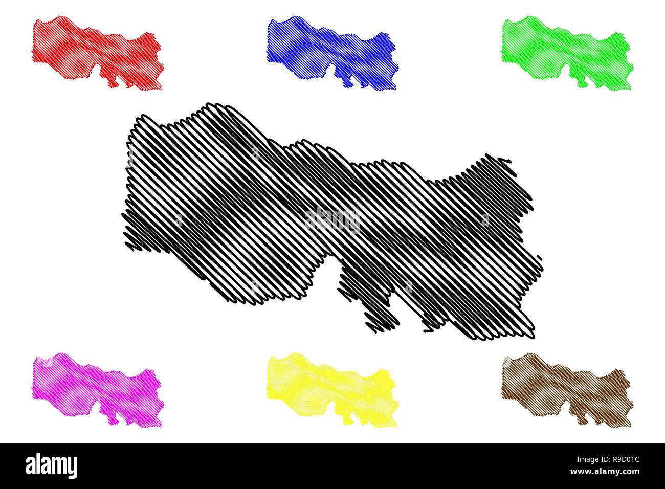 Trabzon (Provinces of the Republic of Turkey) map vector illustration ...