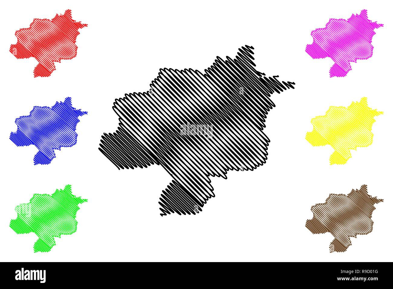 Sivas (Provinces of the Republic of Turkey) map vector illustration ...