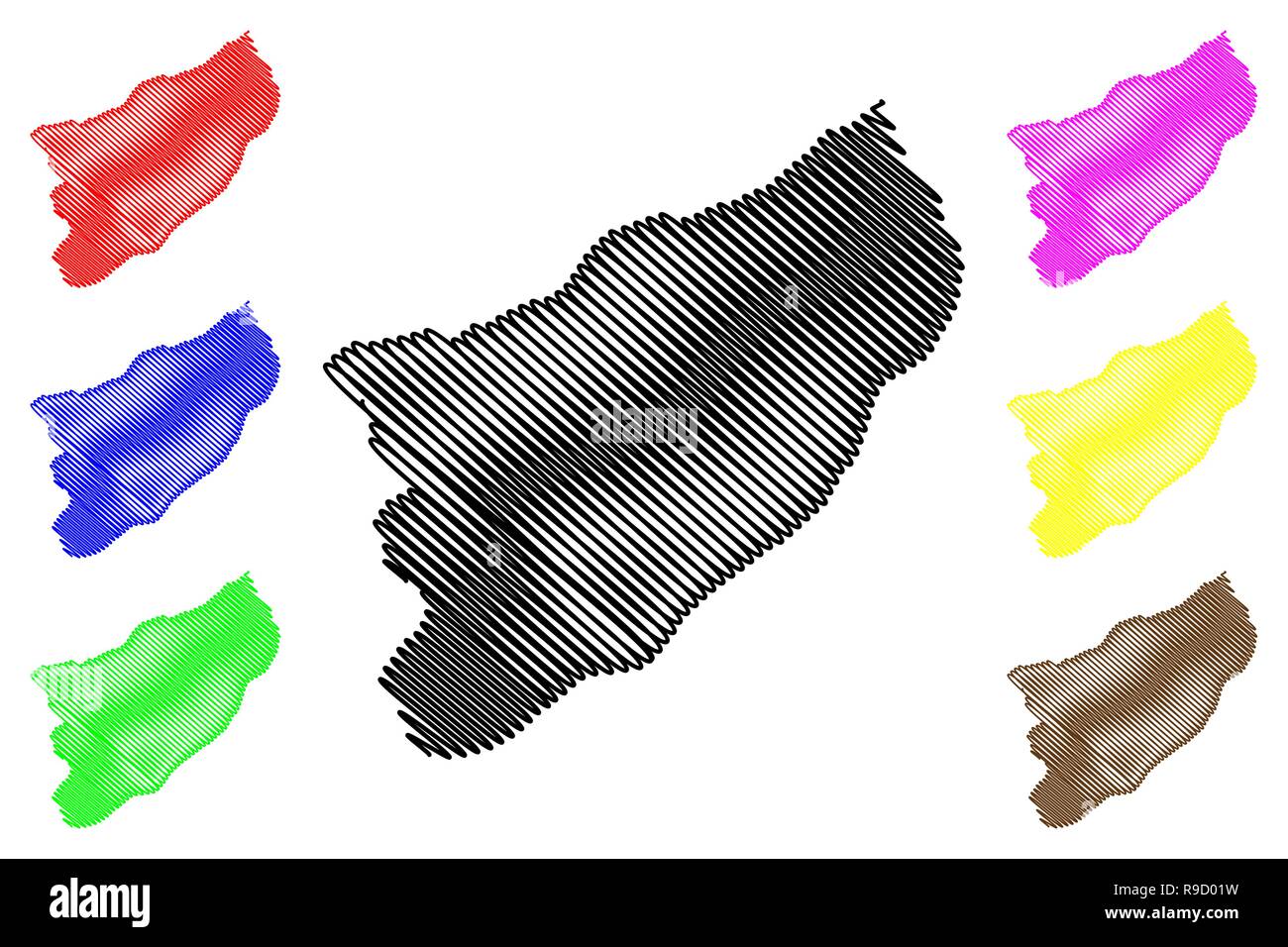 Rize (Provinces of the Republic of Turkey) map vector illustration ...