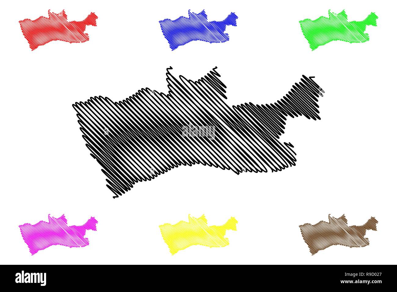 Mardin (Provinces of the Republic of Turkey) map vector illustration ...