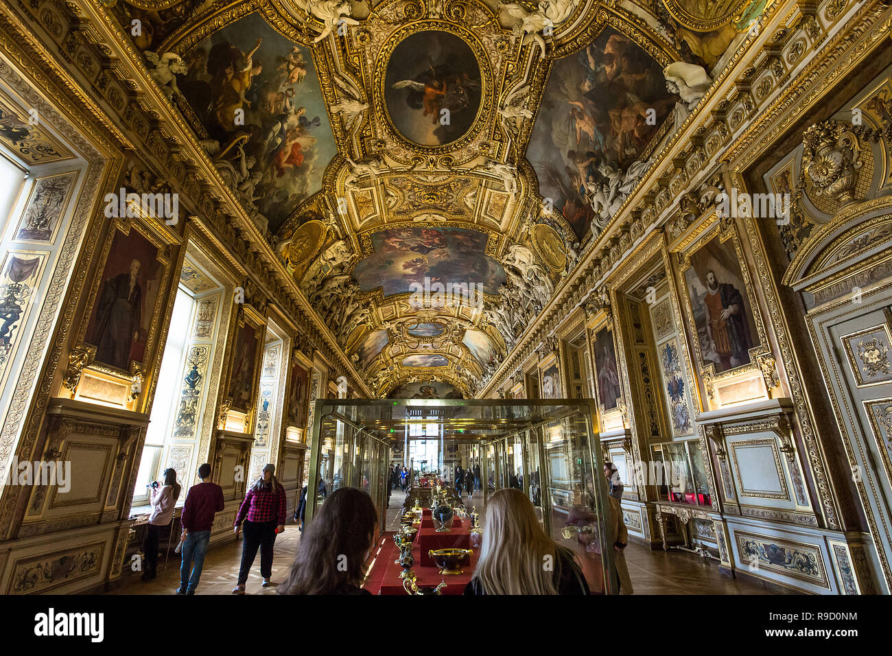 PARIS, FRANCE, MARCH 09, 2017 : architectural details of gallery of ...
