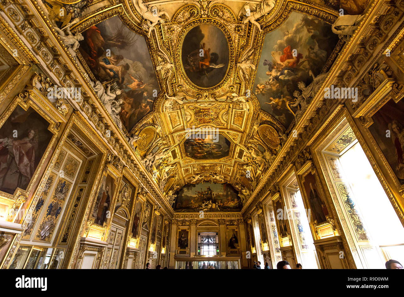 PARIS, FRANCE, MARCH 09, 2017 : architectural details of gallery of ...