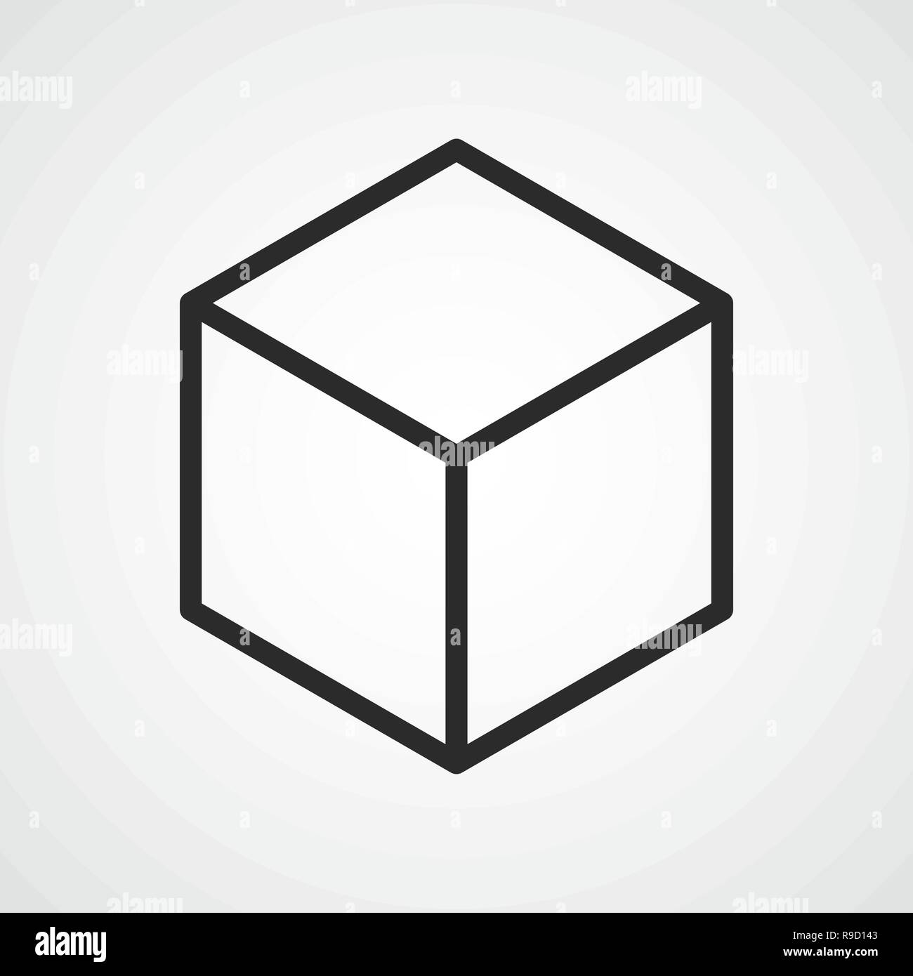 Cube linear icon in flat design. Vector illustration. 3d cube icon ... Cube linear icon in flat design. Vector illustration. 3d cube icon ...