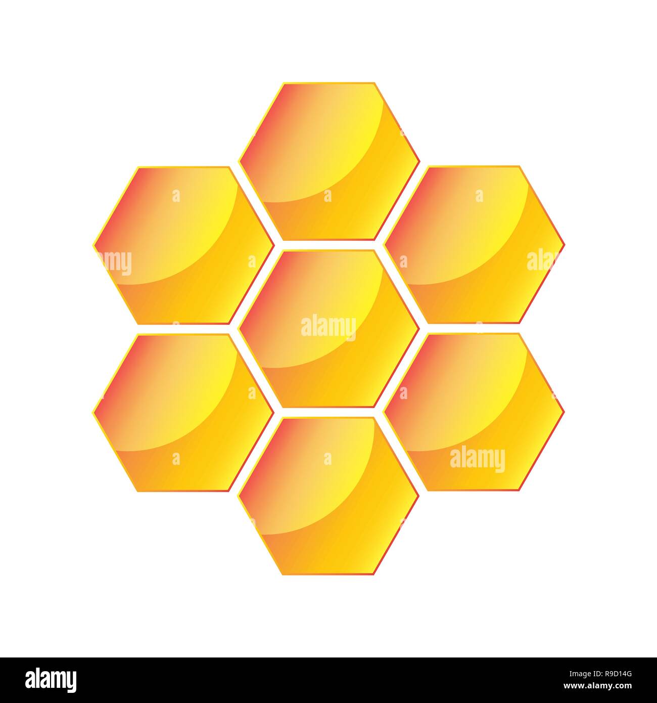 Honeycomb icon. Vector illustration. Yellow honeycomb icon isolated ...