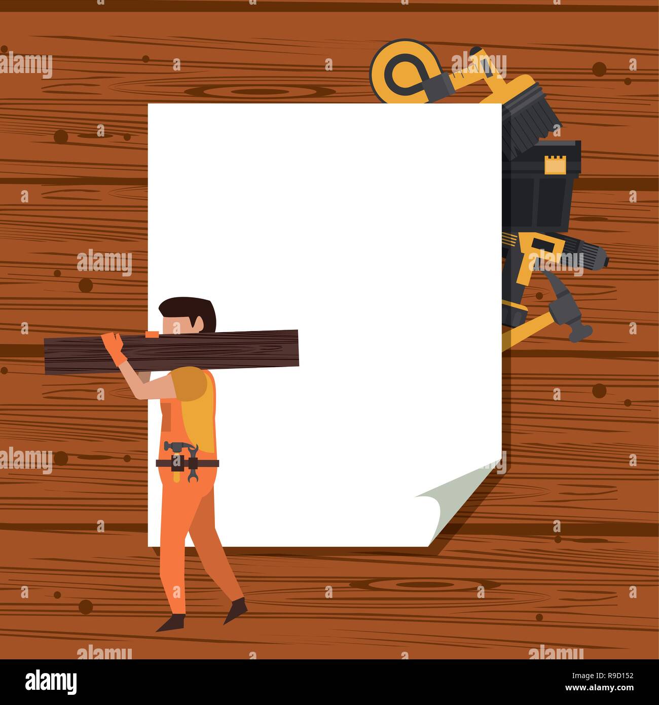 Vector wooden toolbox tools icon Stock Vector Images - Alamy