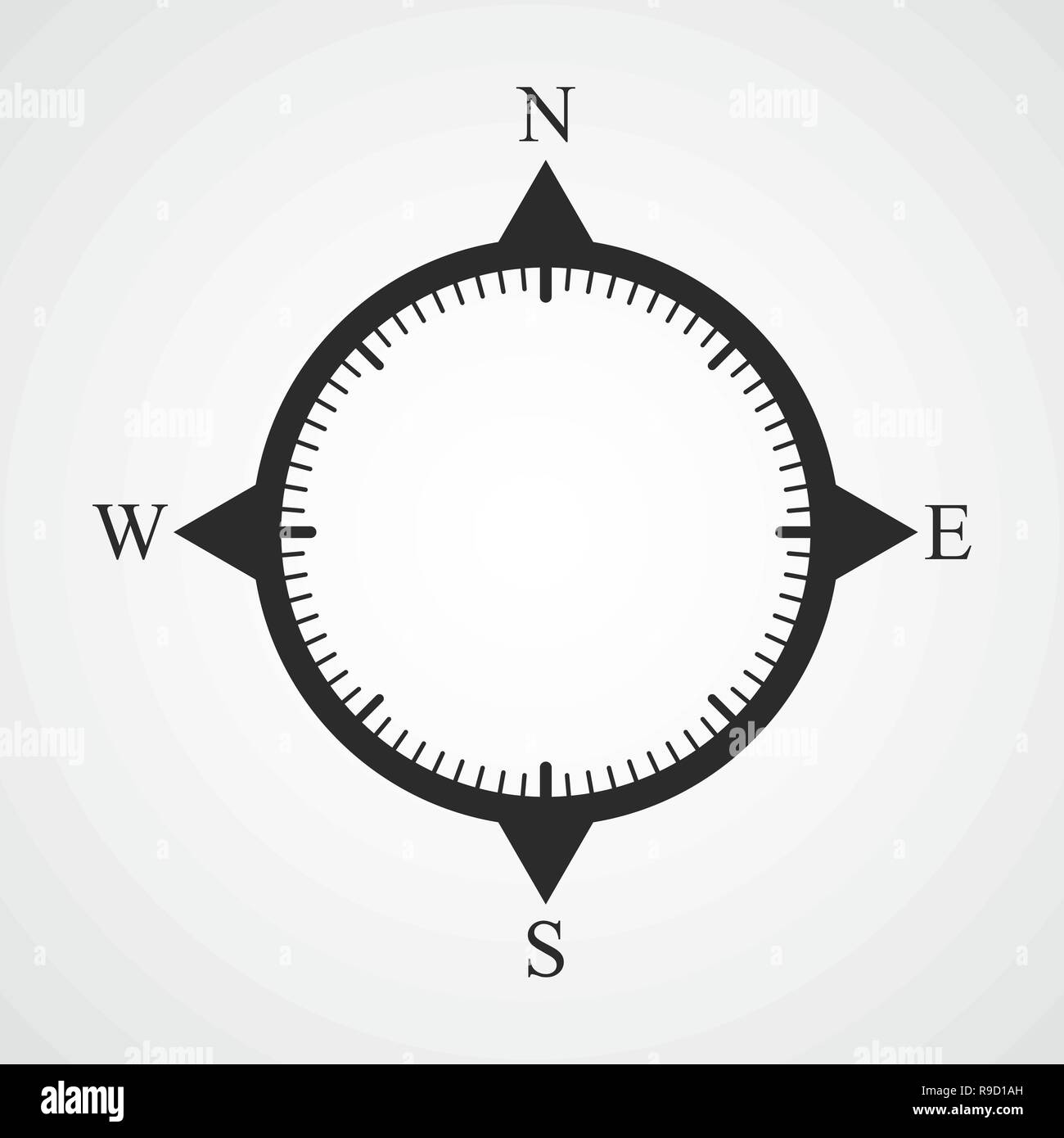 Compass icon in flat design. Vector illustration. Compass icon ...
