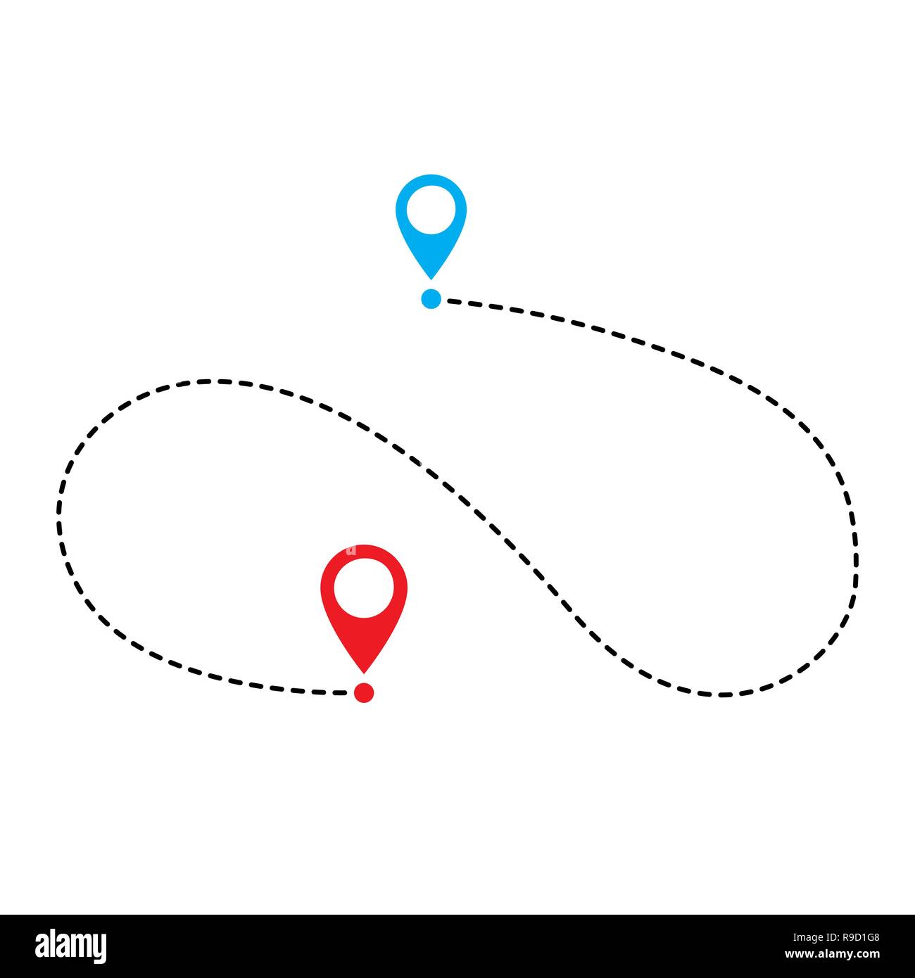 Path icon in flat style. Vector illustration. Route, way or track ...