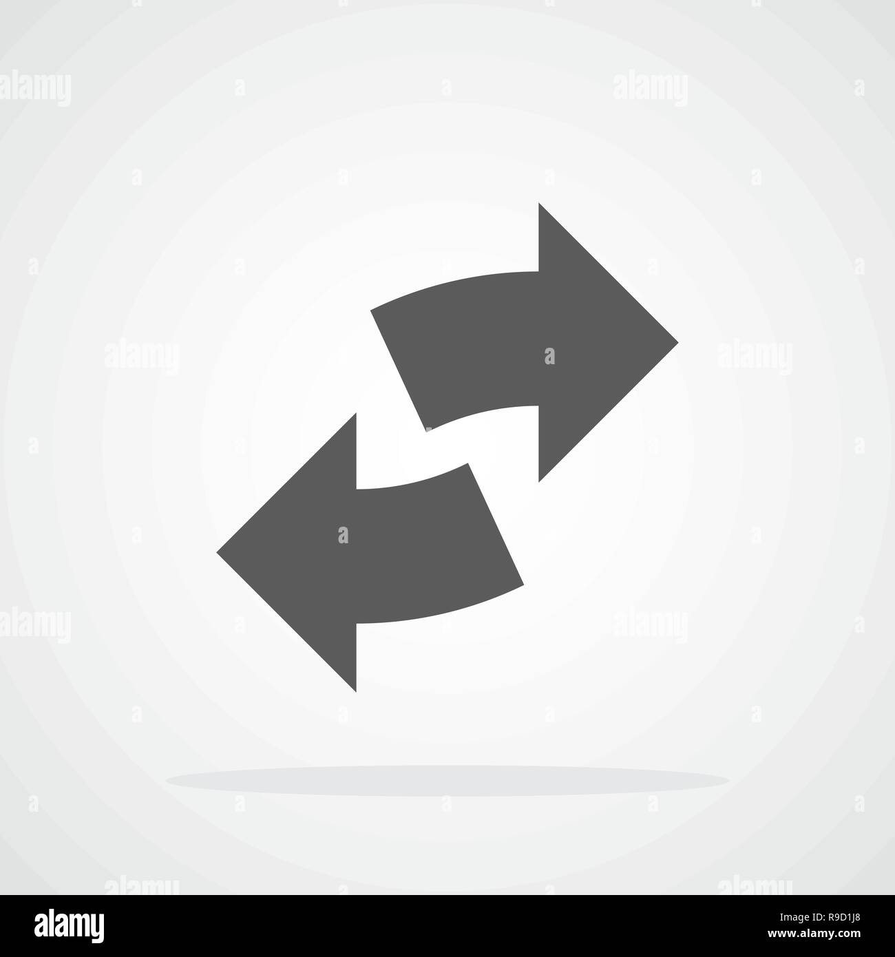 Set of gray arrows. Vector illustration. Left and right arrows Stock ...