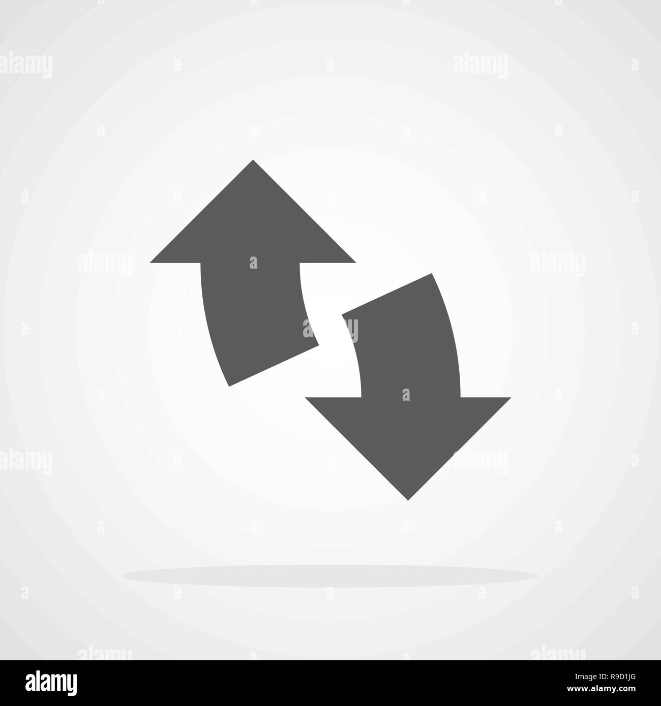 Set of gray arrows. Vector illustration. Up and down arrows Stock ...