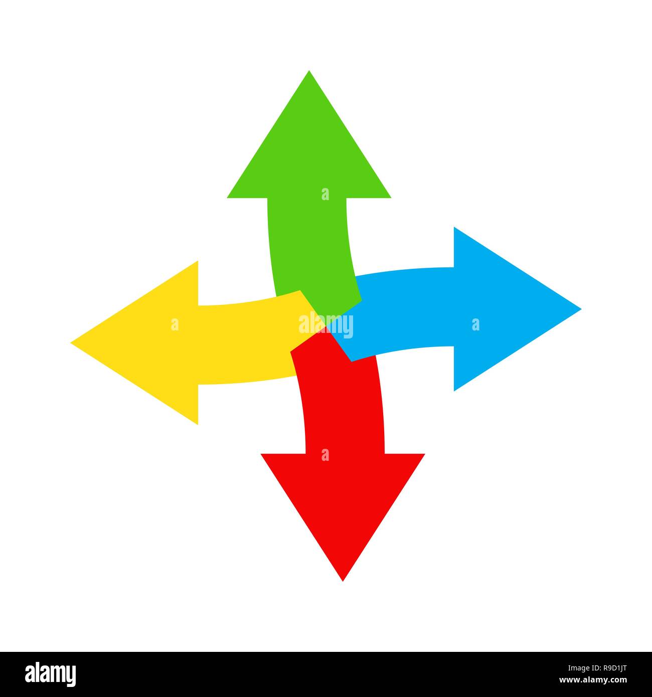 Set of colored arrows in flat design. Vector illustration. Arrow icons ...