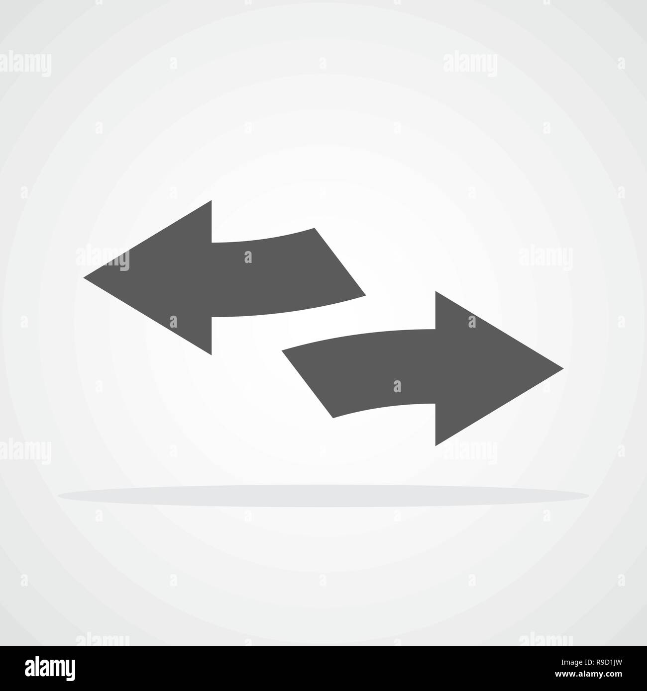 Set of gray arrows. Vector illustration. Left and right arrows Stock ...