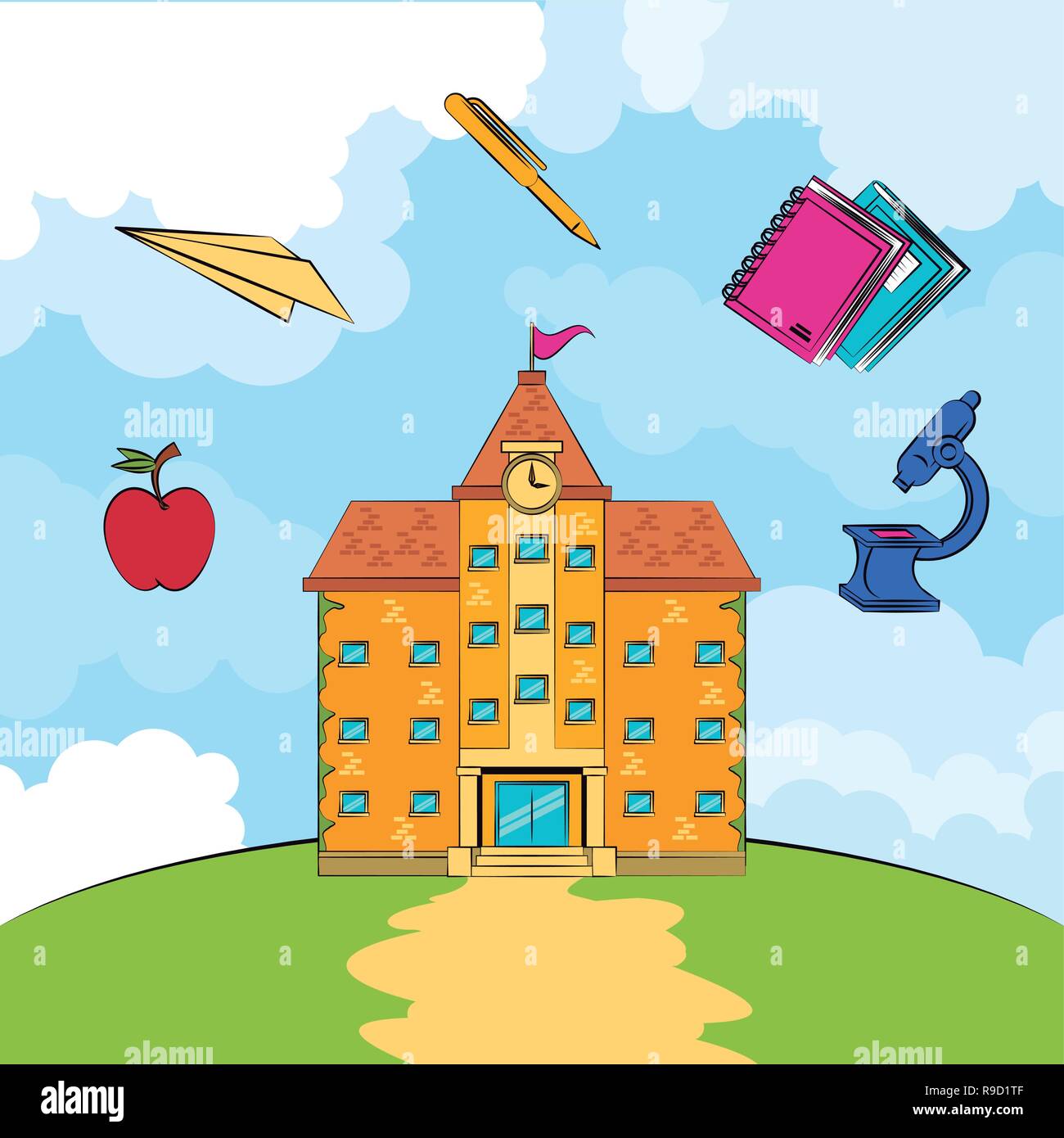 School supplies cartoon Stock Vector Image & Art - Alamy