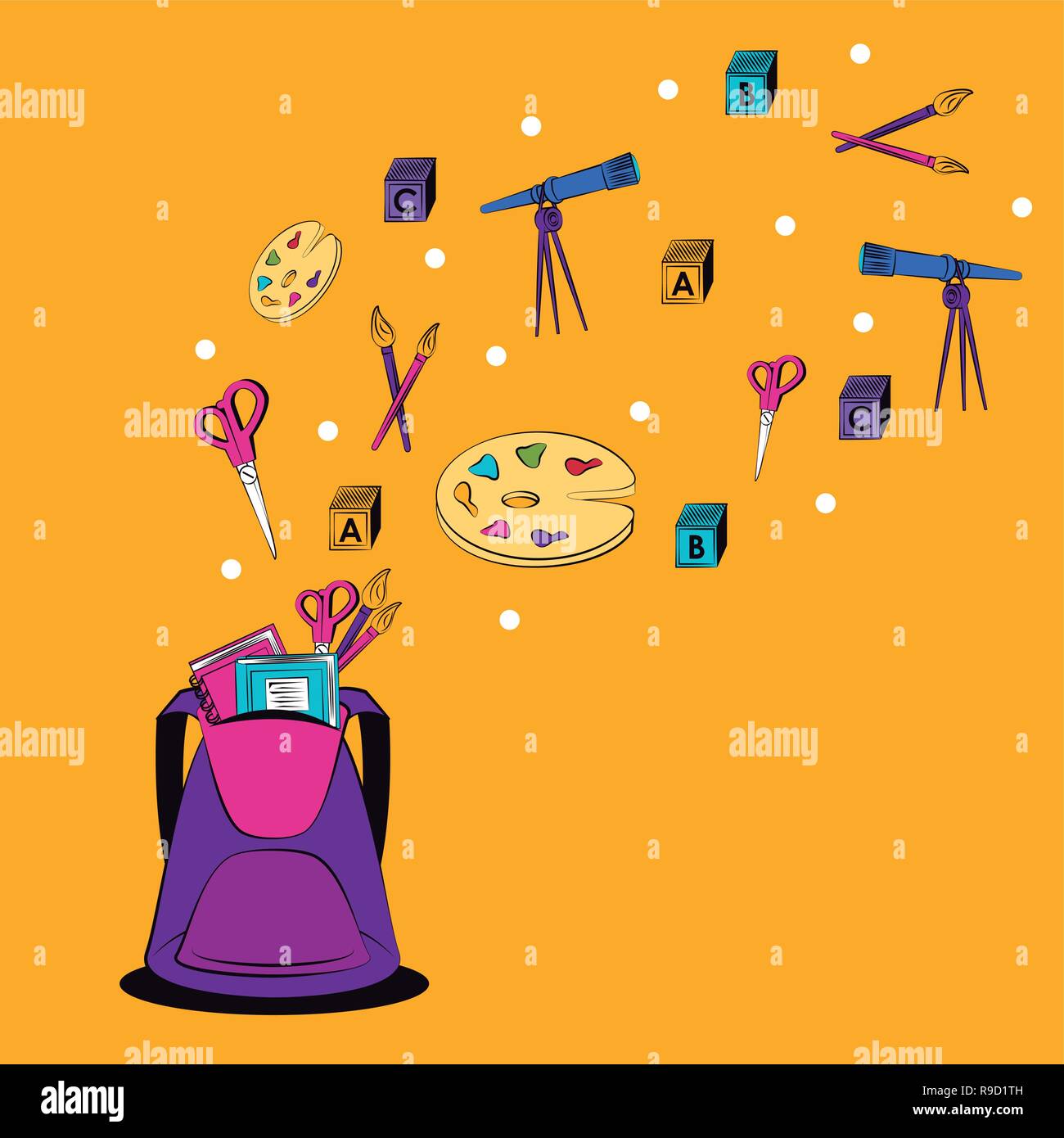 School supplies cartoons Stock Vector Image & Art - Alamy