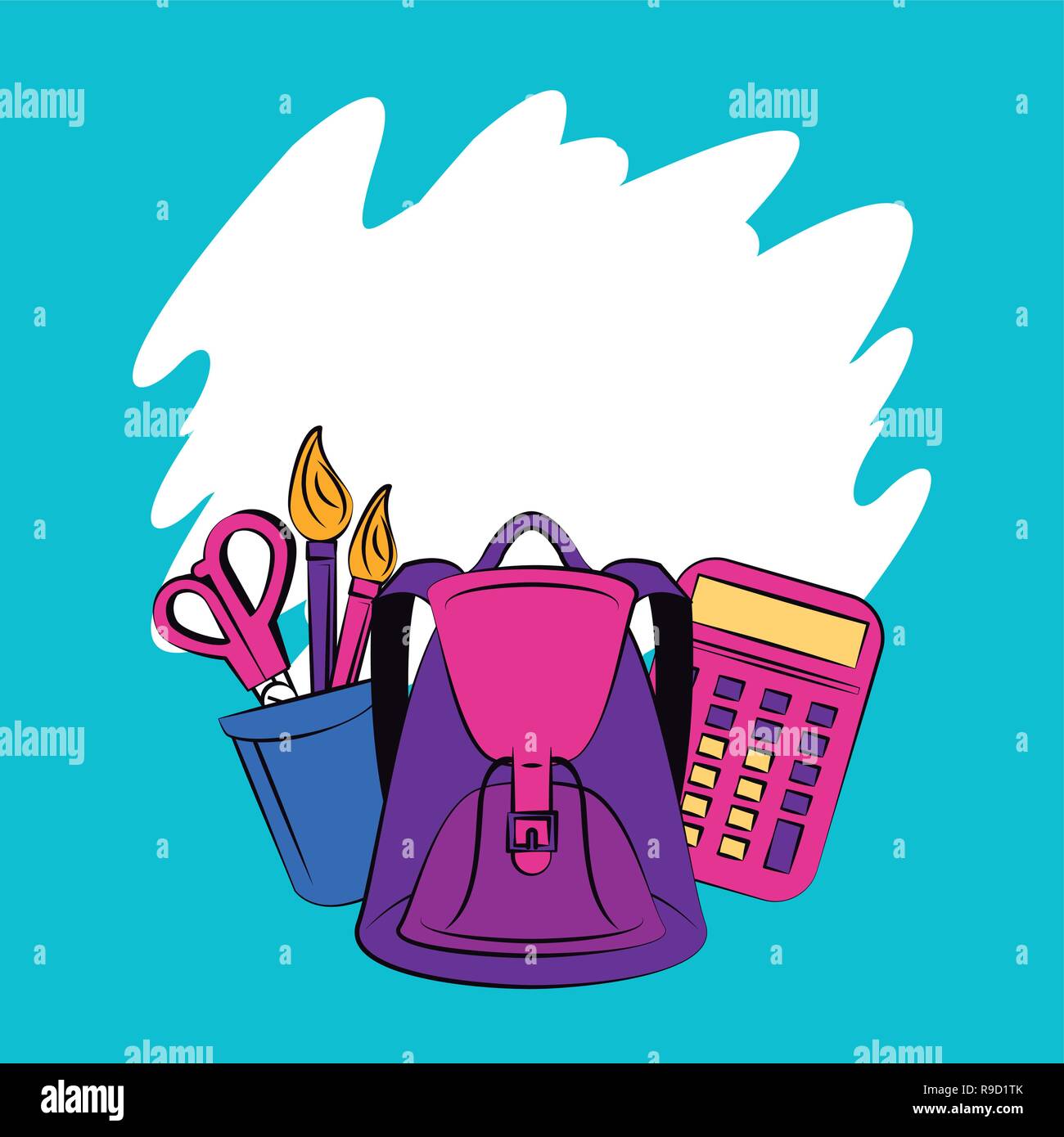 School supplies cartoons Stock Vector Image & Art - Alamy