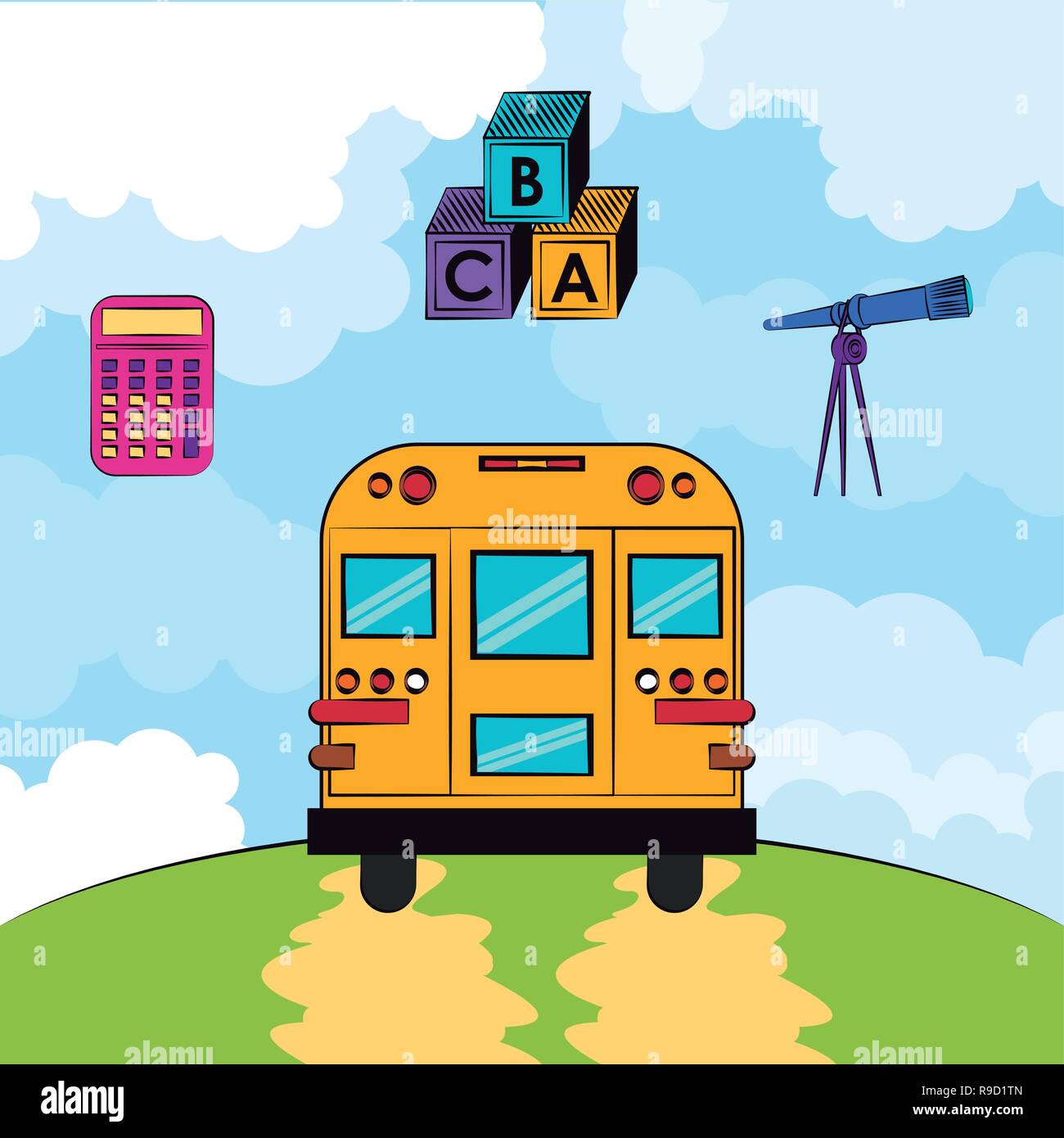 School supplies cartoon Stock Vector Image & Art - Alamy