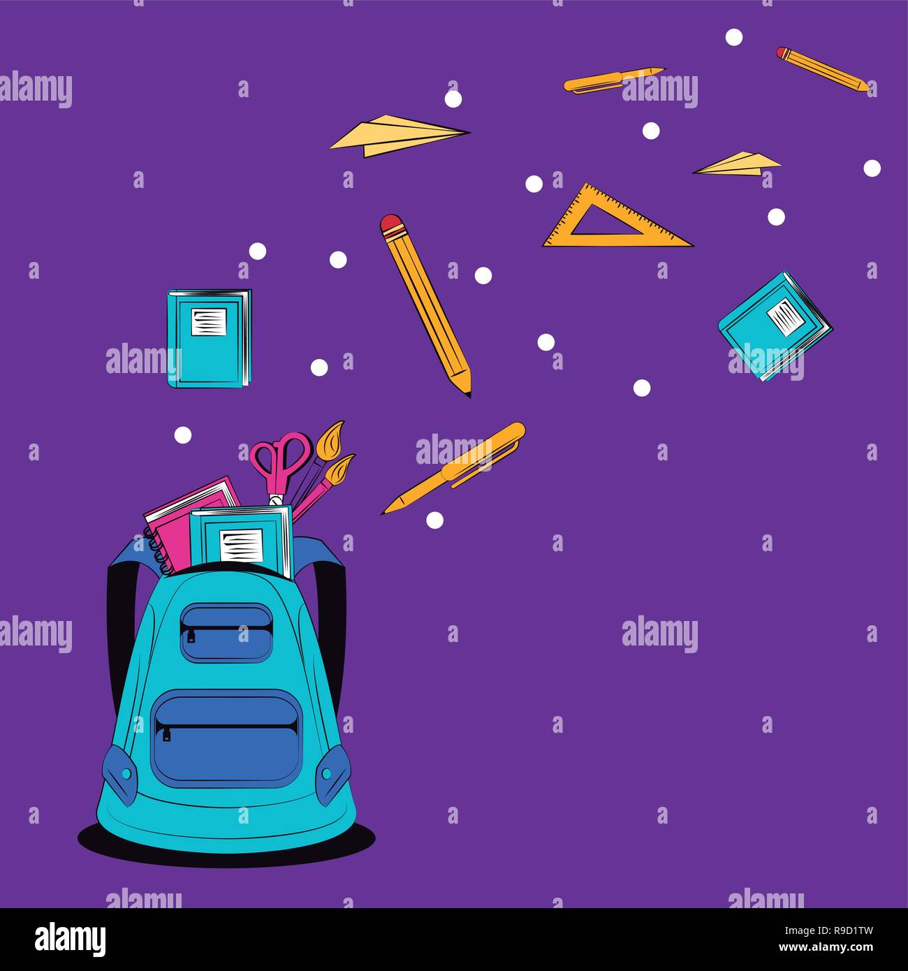 School supplies cartoons Stock Vector Image & Art - Alamy